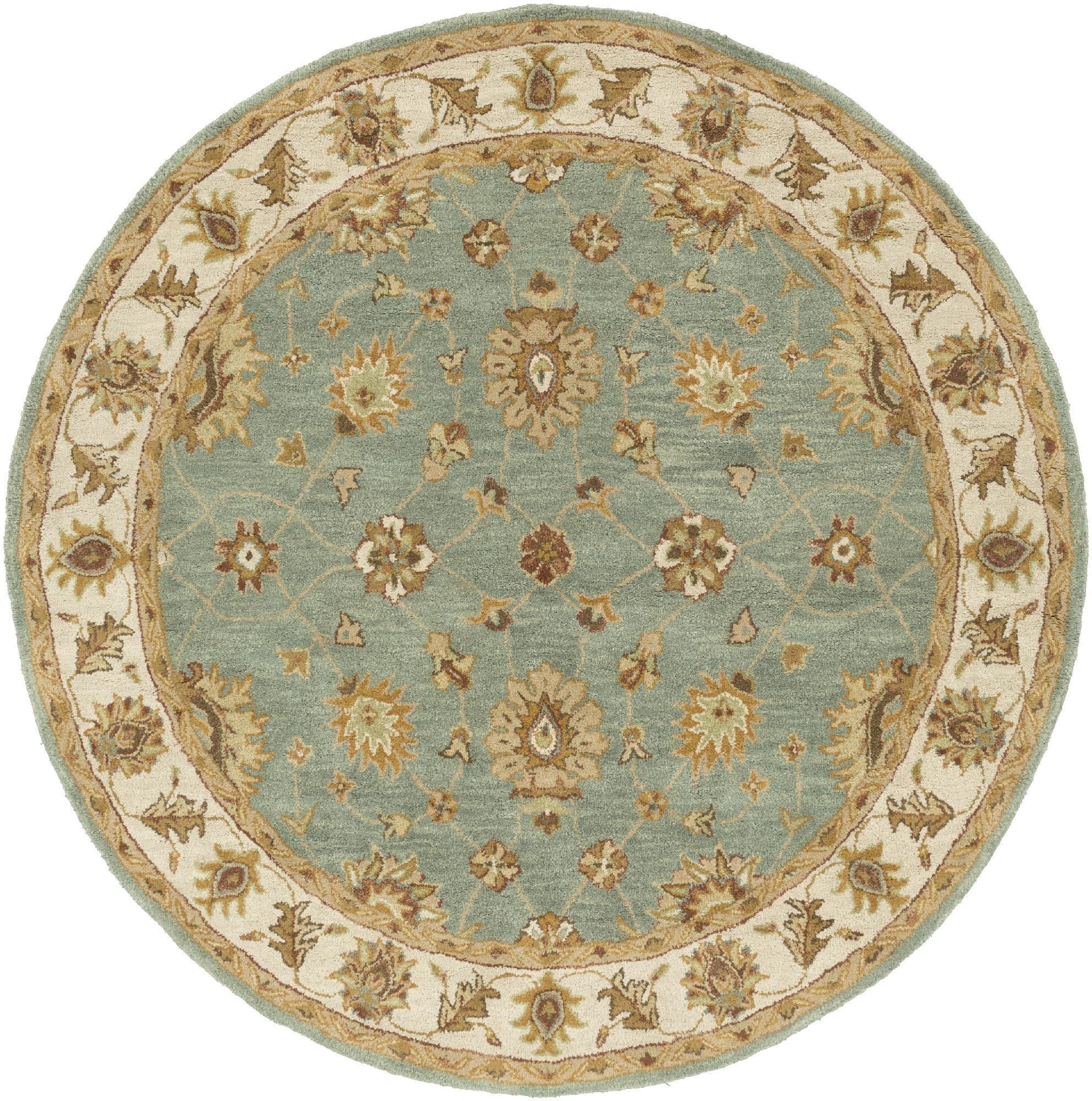 Mark&Day Area Rugs, 8ft Round Malakoff Traditional Dark Green Area Rug ...