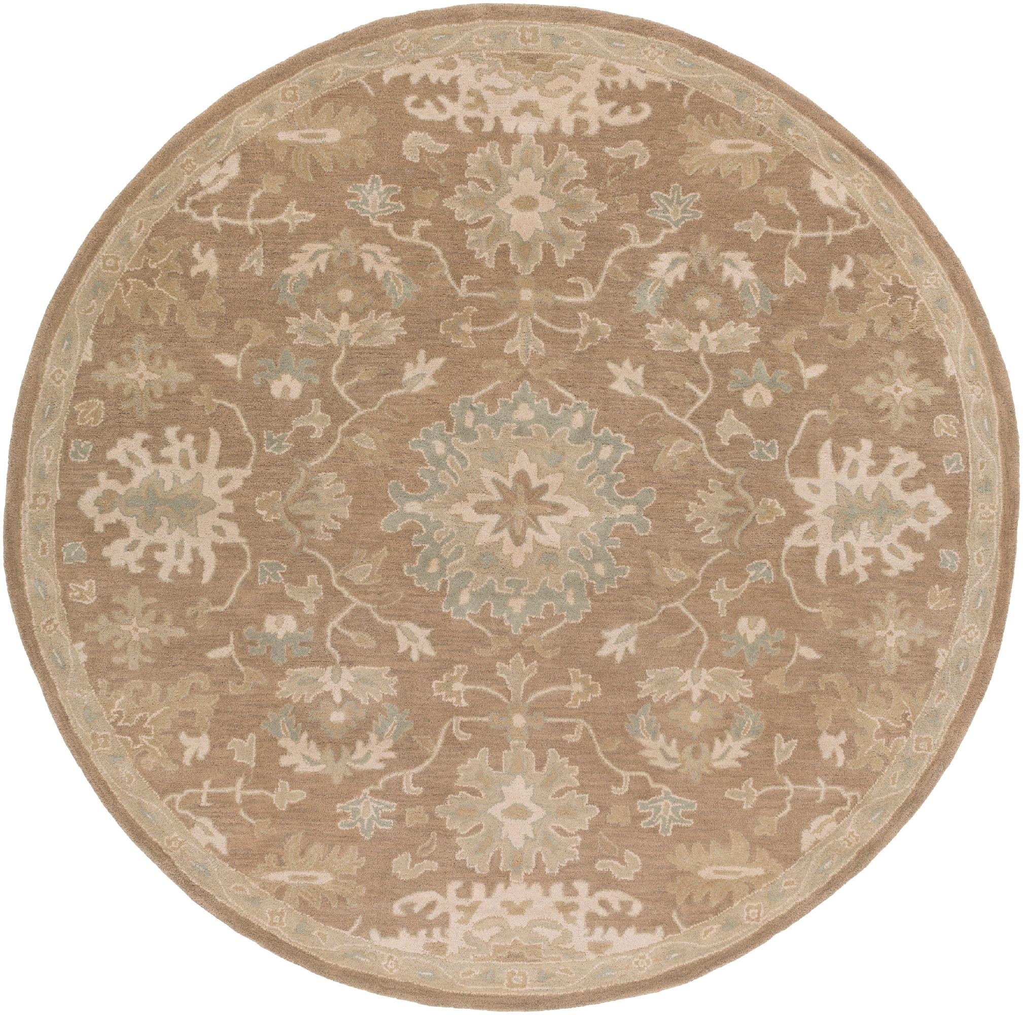 Mark&Day Wool Rugs, 8ft Round Marseille Traditional Camel Area Rug ...
