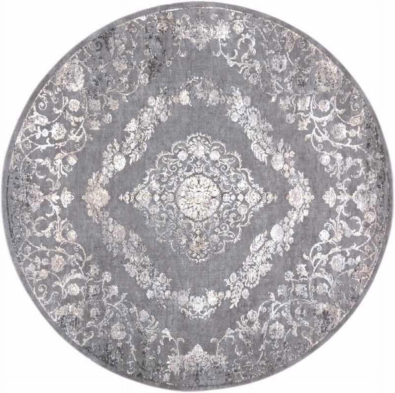 Mark&Day Area Rugs, 8ft Round Nantes Traditional Gray Area Rug (7'10 ...