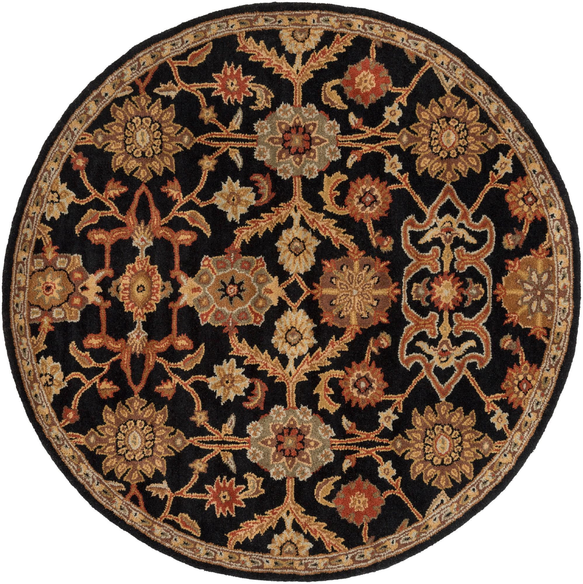 Mark&Day Area Rugs, 8ft Round Nijstad Traditional Black Area Rug (8 ...