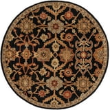 Mark&Day Area Rugs, 8ft Round Nijstad Traditional Black Area Rug (8 ...