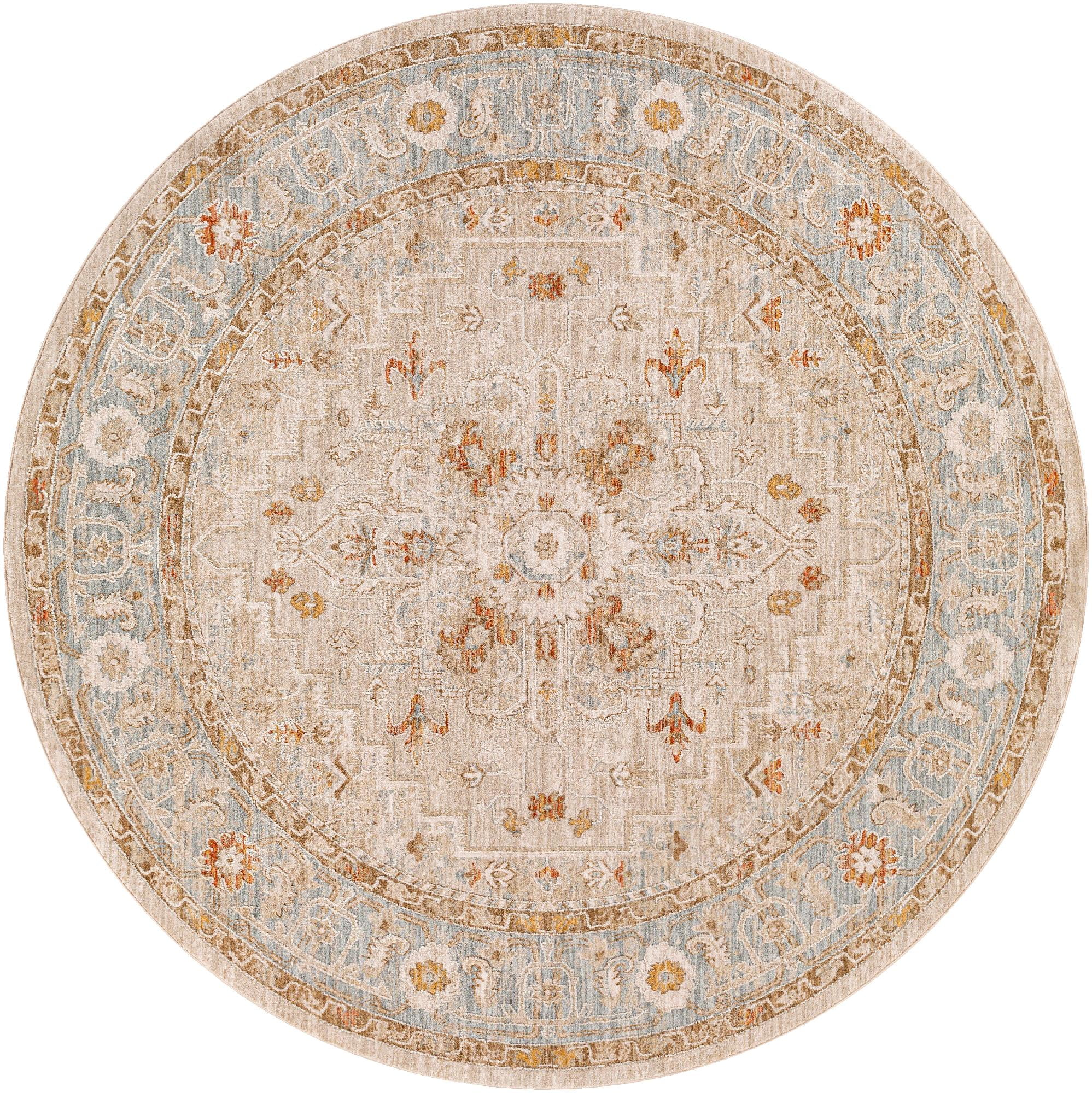 Mark&Day Area Rugs, 8ft Round Schardam Traditional Denim Area Rug (7'10 ...