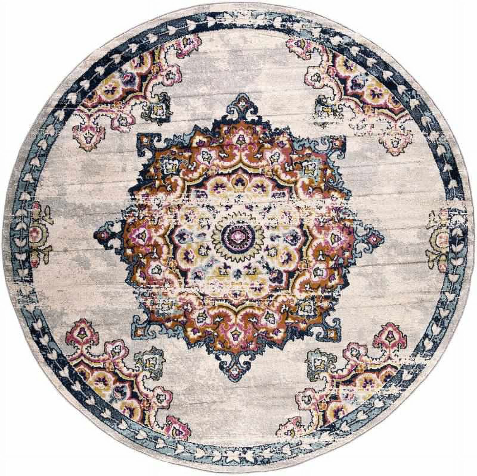 Mark&Day Area Rugs, 8ft Round Tilburen Traditional Burnt Orange Area ...