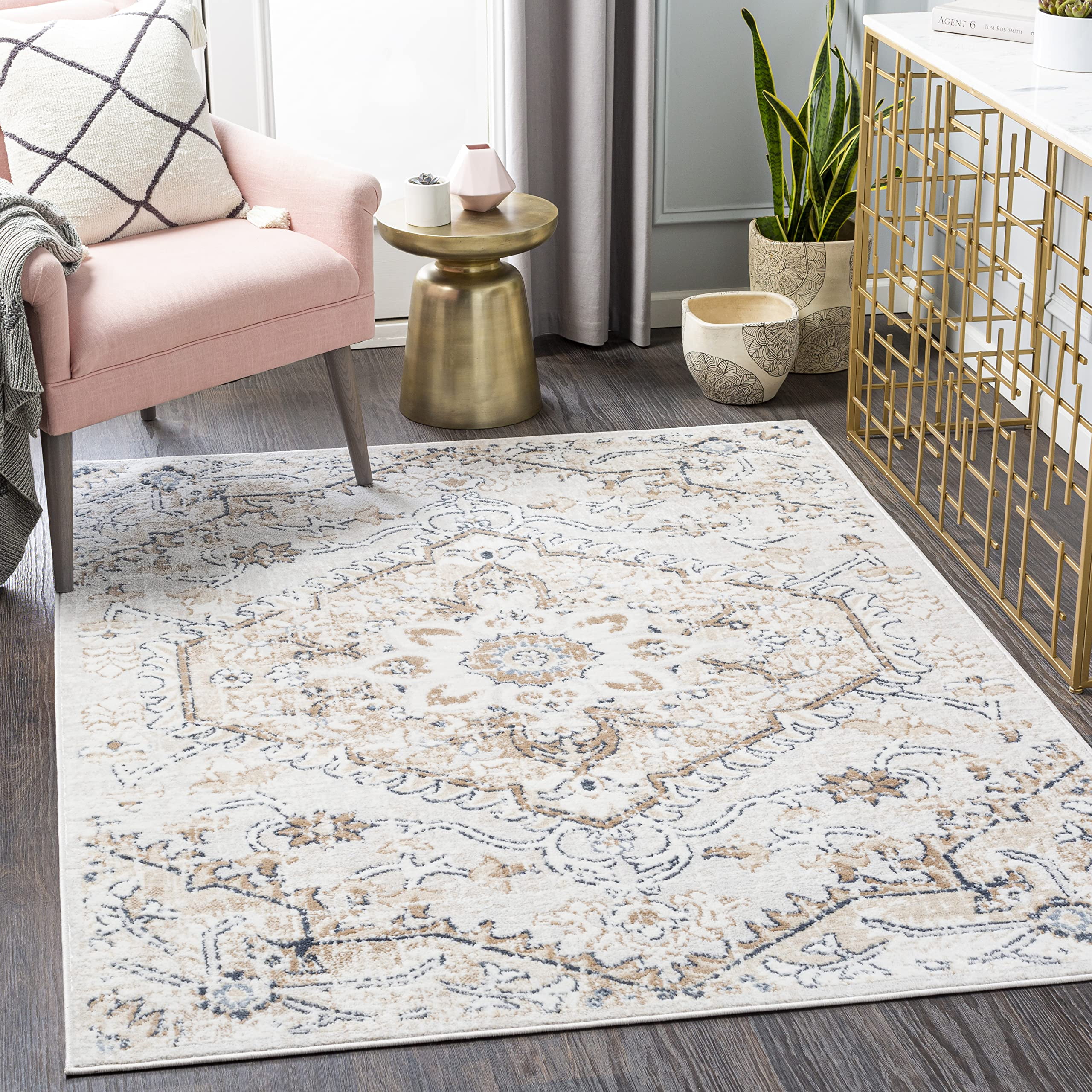 Mark&Day Area Rugs, 8x10 Baflo Traditional Tan Area Rug, Brown Beige ...