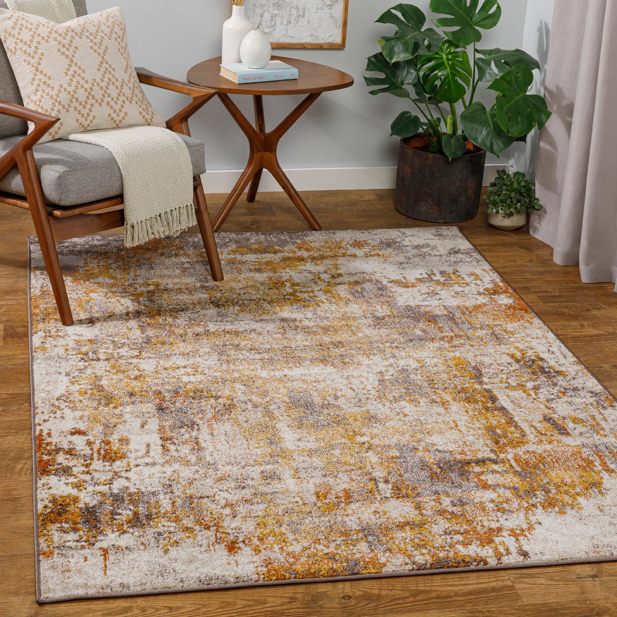 Mark&Day Area Rugs, 8x10 Des Plaines Modern Mustard Area Rug (7'10" x ...