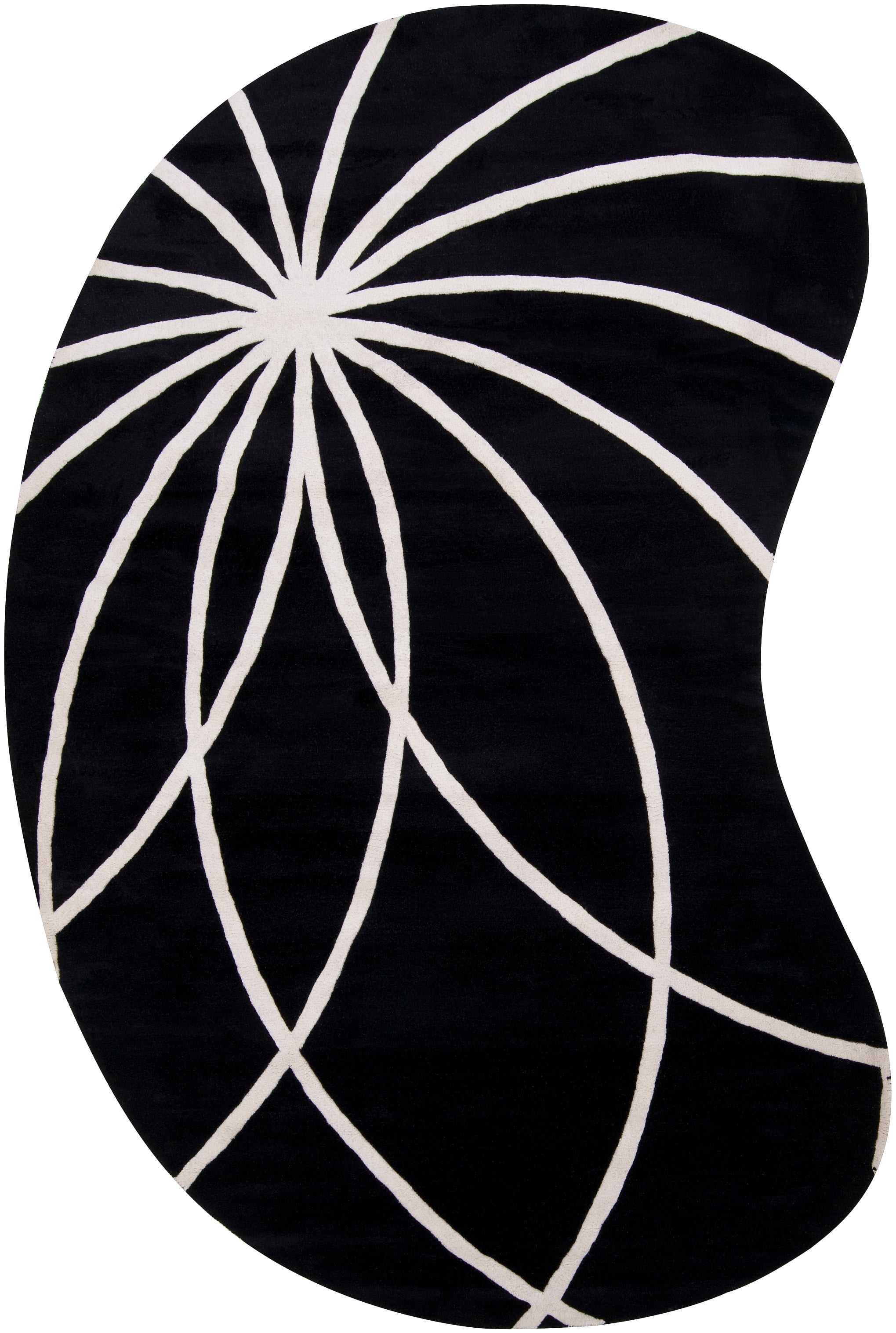 Mark&Day Area Rugs, 8x10 Falher Modern Black Kidney Area Rug (8' x 10 ...