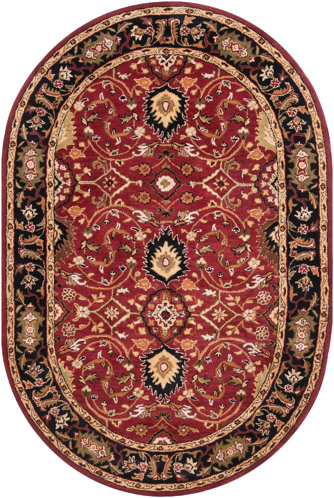 Mark&Day Wool Rugs, 8x10 Hardisty Traditional Burgundy Oval Area Rug ...