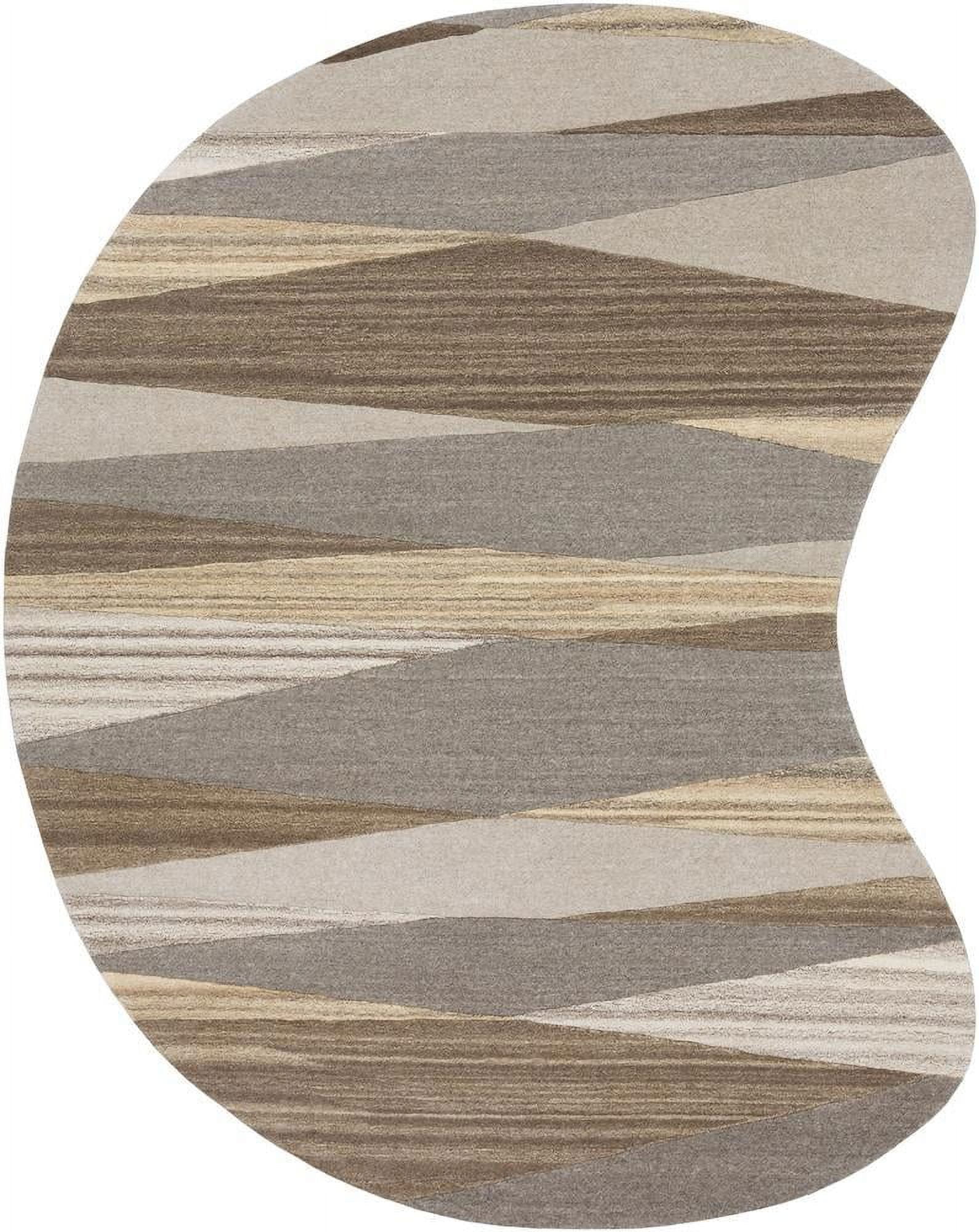 Mark&Day Area Rugs, 8x10 Mulhouse Modern Dark Brown Kidney Area Rug (8 ...