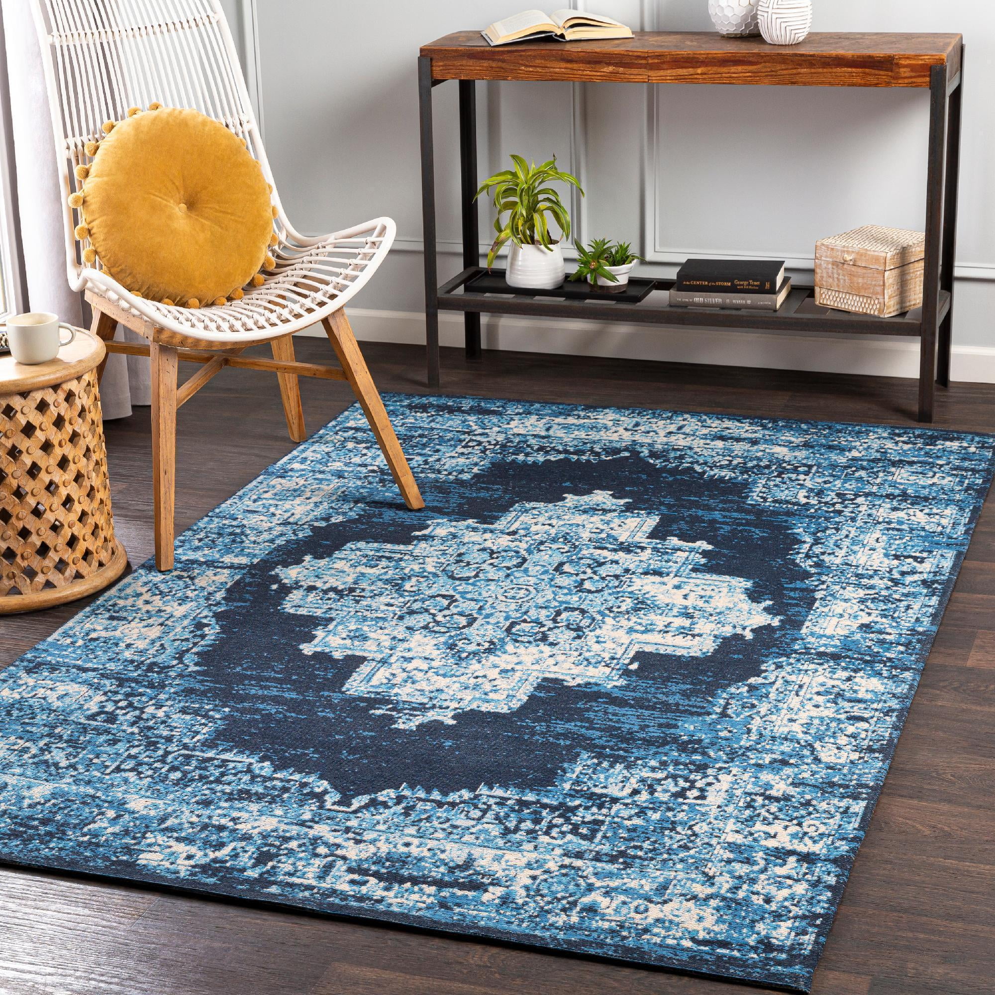 Mark&Day Area Rugs, 8x10 Naarden Traditional Sky Blue Area Rug (8' x 10 ...