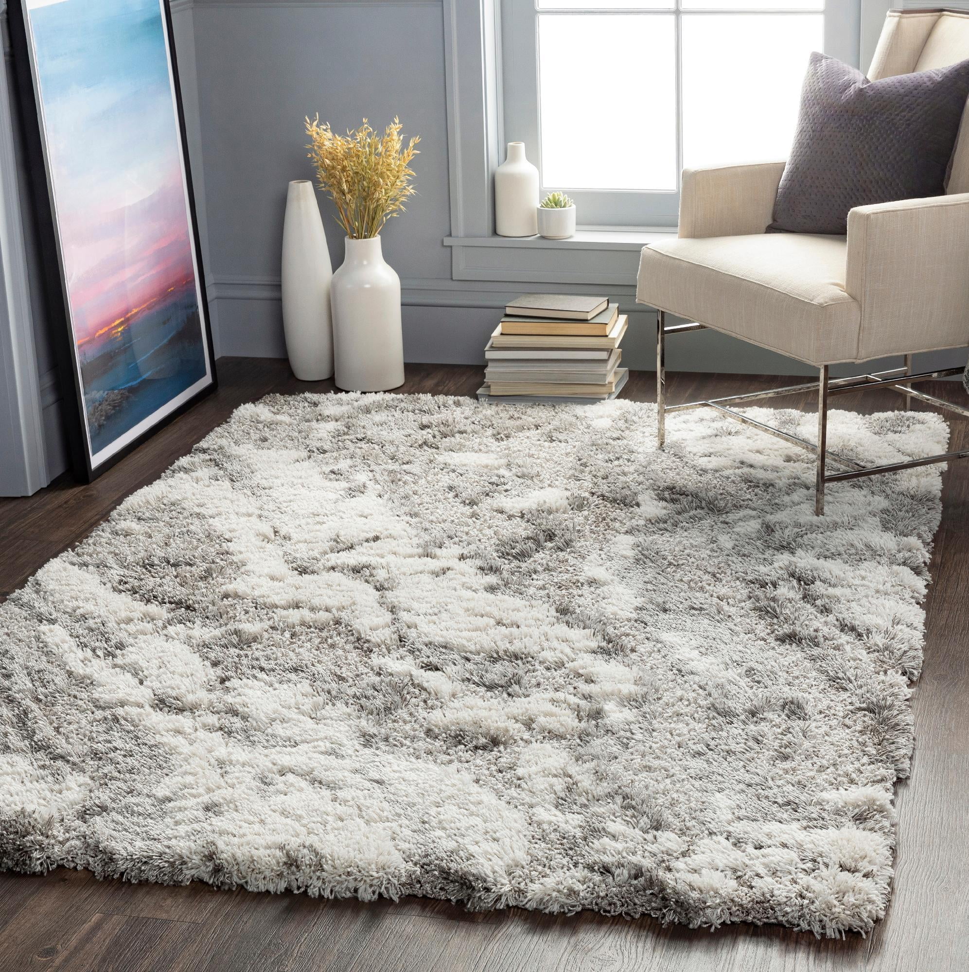 Mark&Day Area Rugs, 8x10 Overmeer Modern Medium Gray Area Rug, Grey Off ...