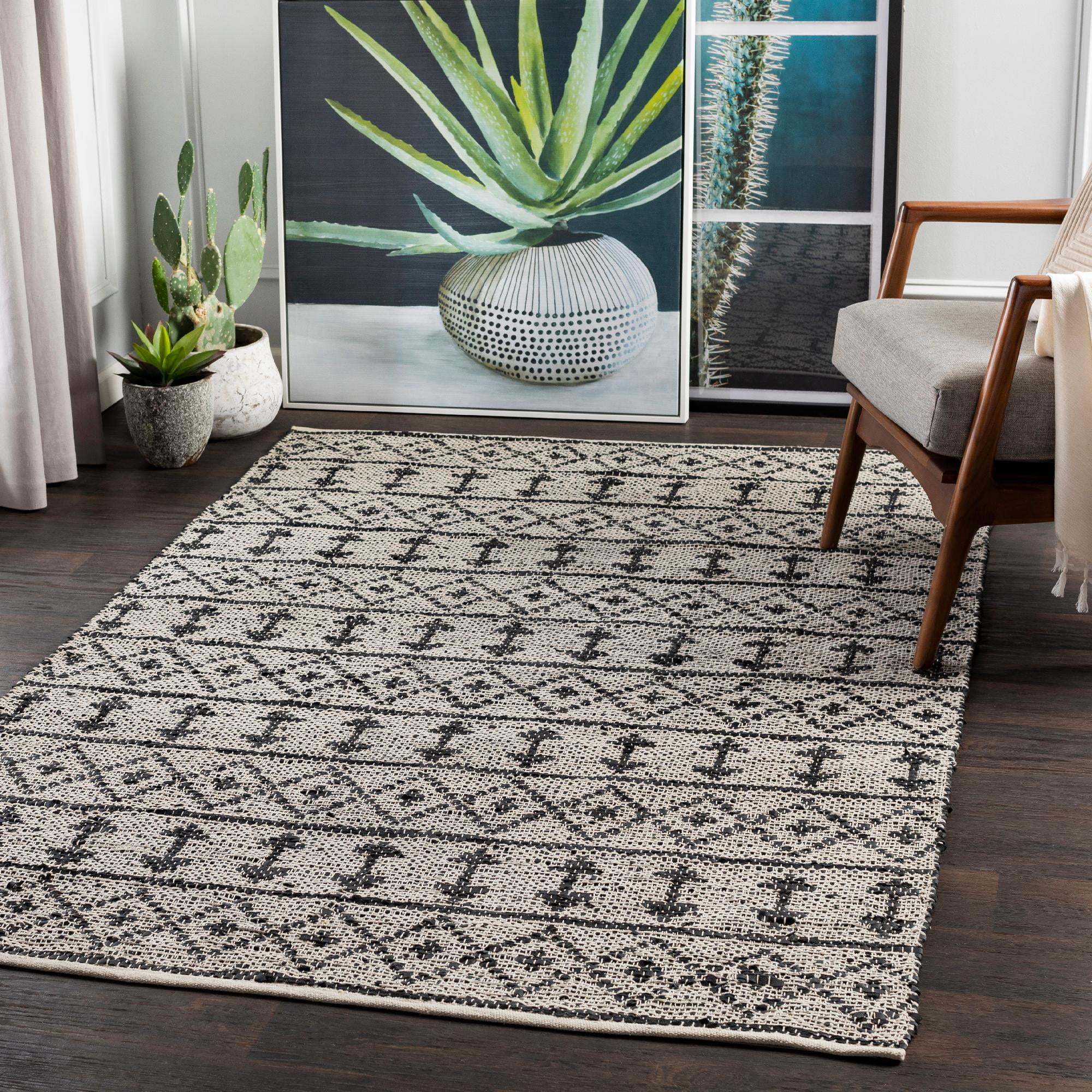 Mark&Day Area Rugs, 8x10 Peelkant Global Black Area Rug (8' x 10 ...