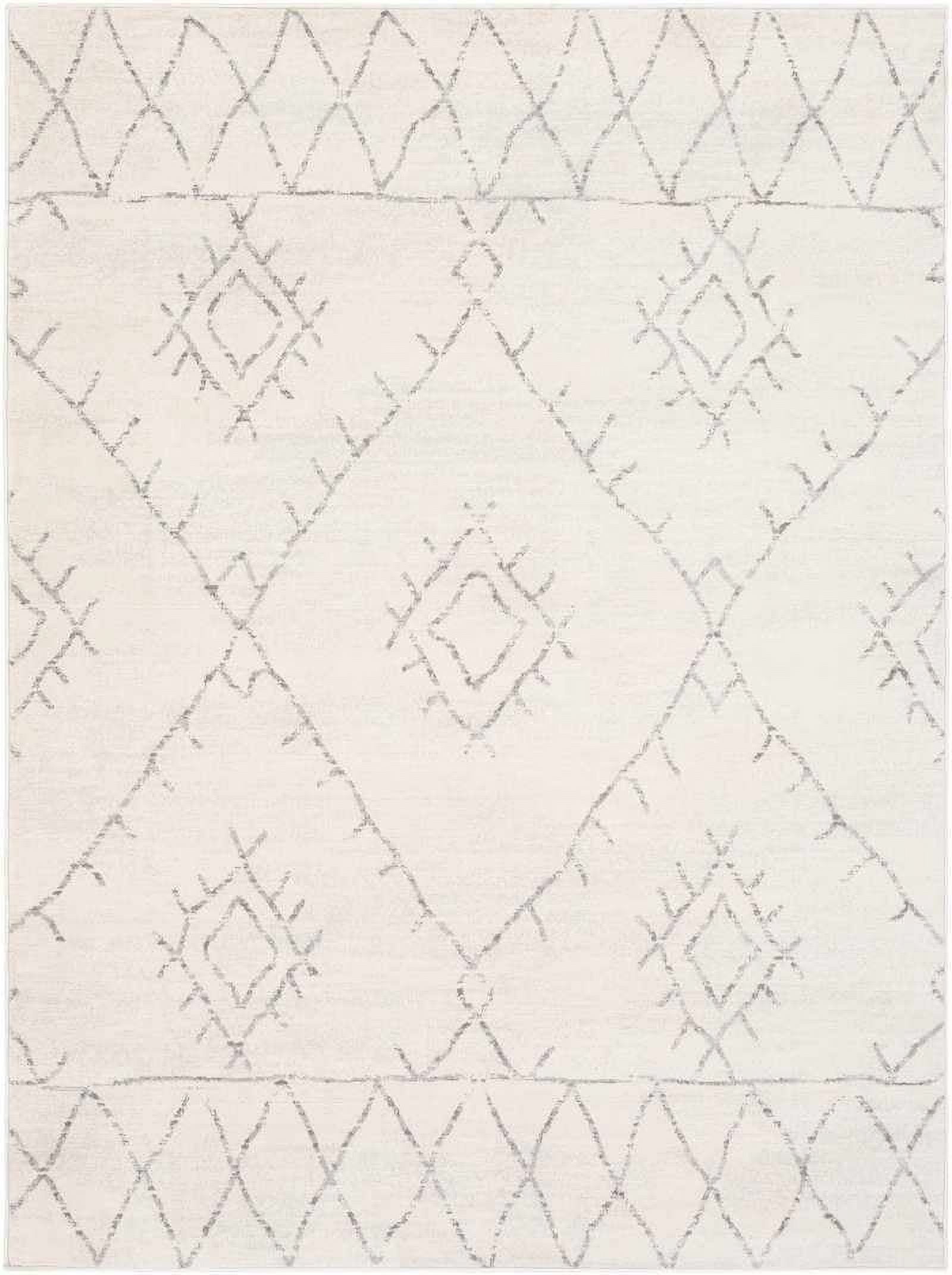 Mark&Day 8x10 Rogat Global White Area Rug, Machine Woven, 100% ...