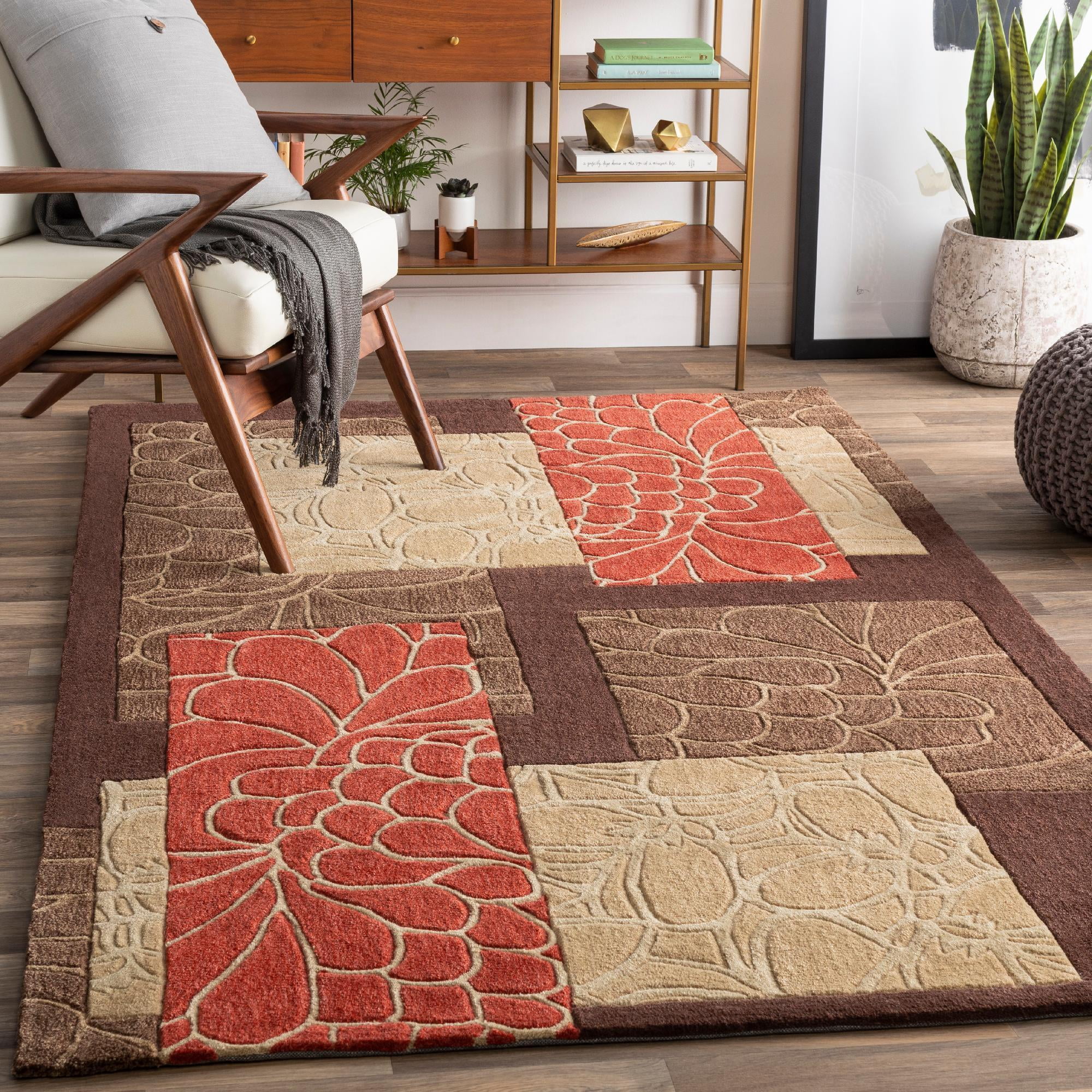 Mark&Day Area Rugs, 8x11 Elk Point Modern Burnt Orange Area Rug (8' x ...