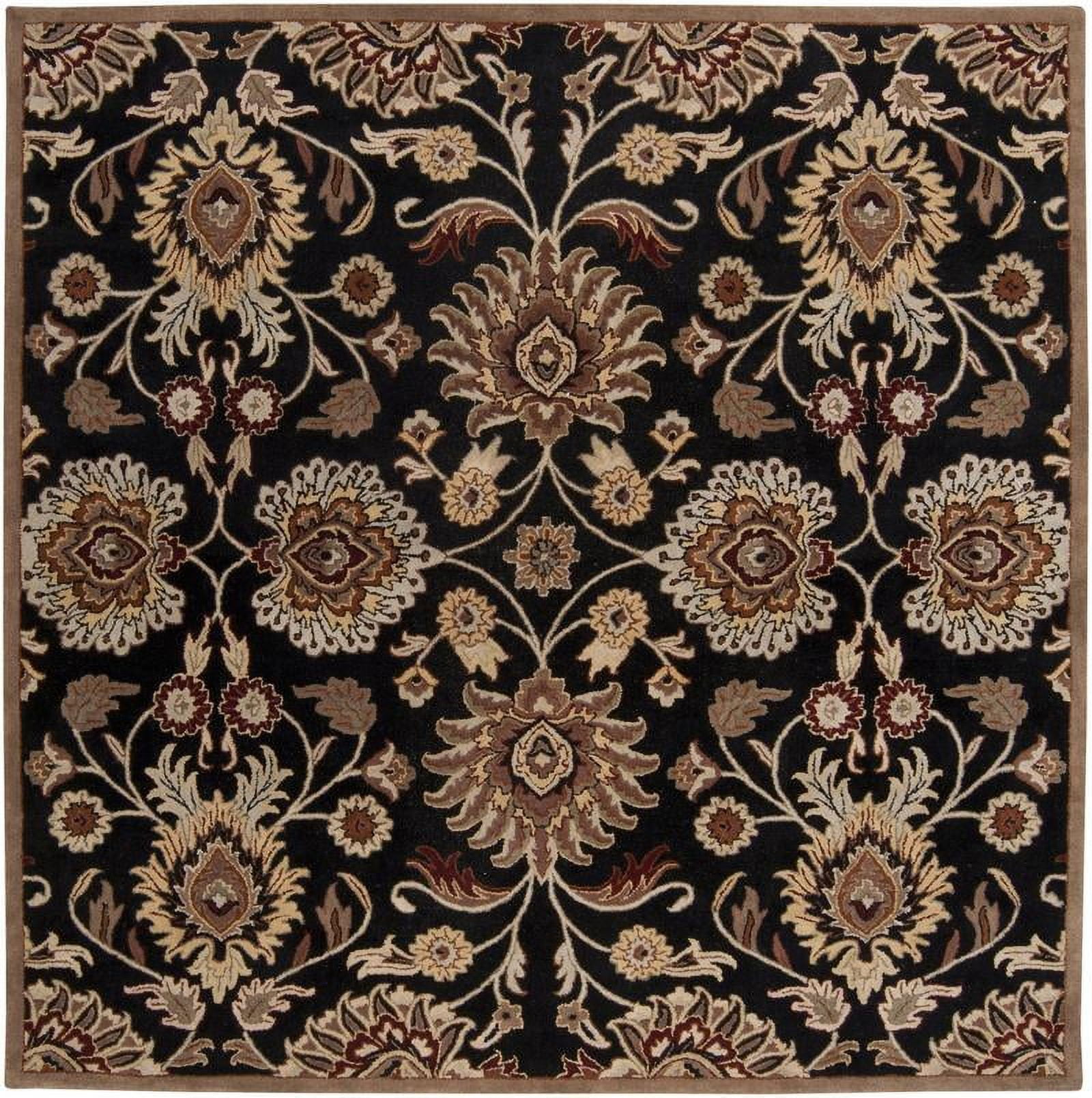 Mark&Day Wool Rugs, 8x8 Eckville Traditional Black Square Area Rug ...