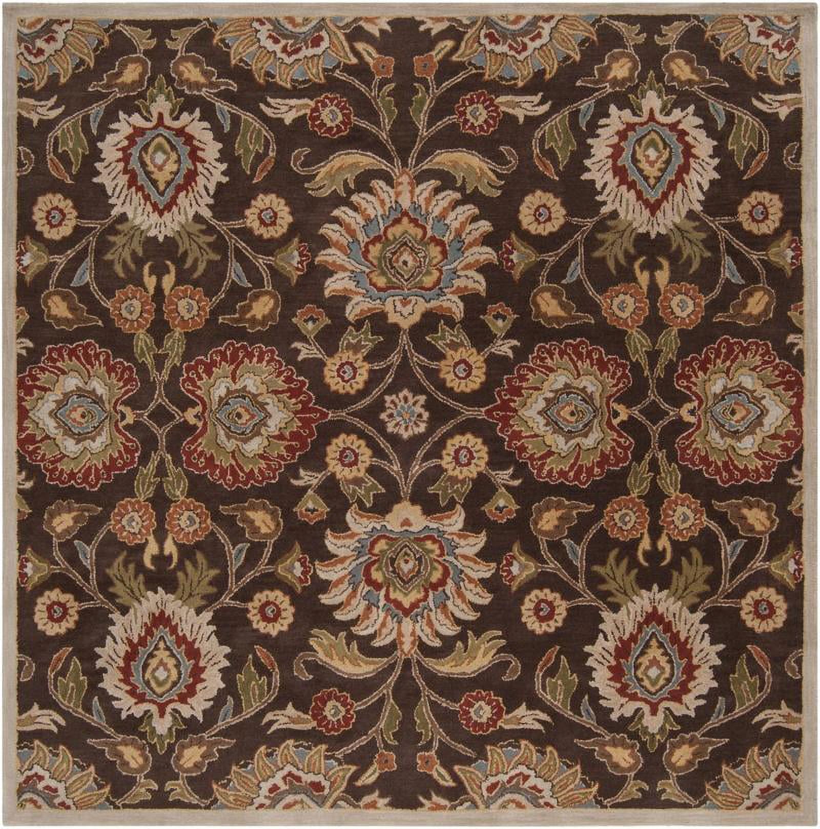Mark&Day Area Rugs, 8x8 Eckville Traditional Dark Brown Square Area Rug ...