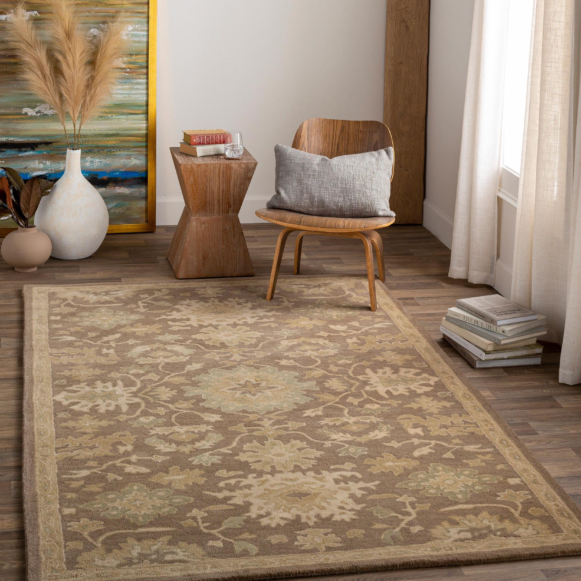 Mark&Day Wool Rugs, 8x8 Marseille Traditional Camel Square Area Rug ...