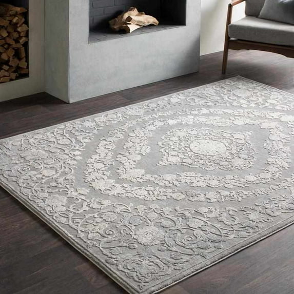 Mark&Day Area Rugs, 8x8 Nantes Traditional Gray Square Area Rug, Grey ...