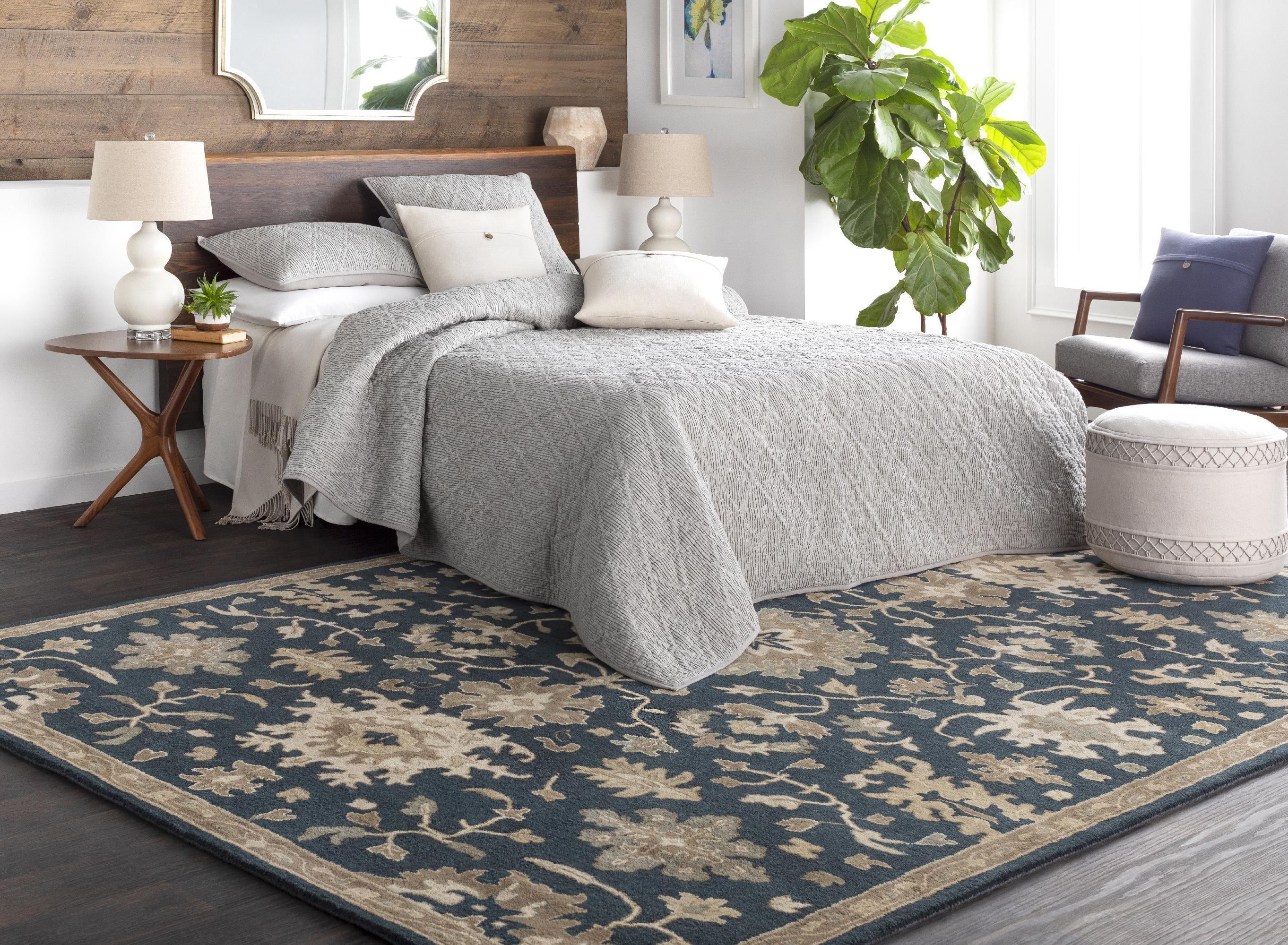 Mark&Day Area Rugs, 8x8 Ness Traditional Navy Square Area Rug (8 ...