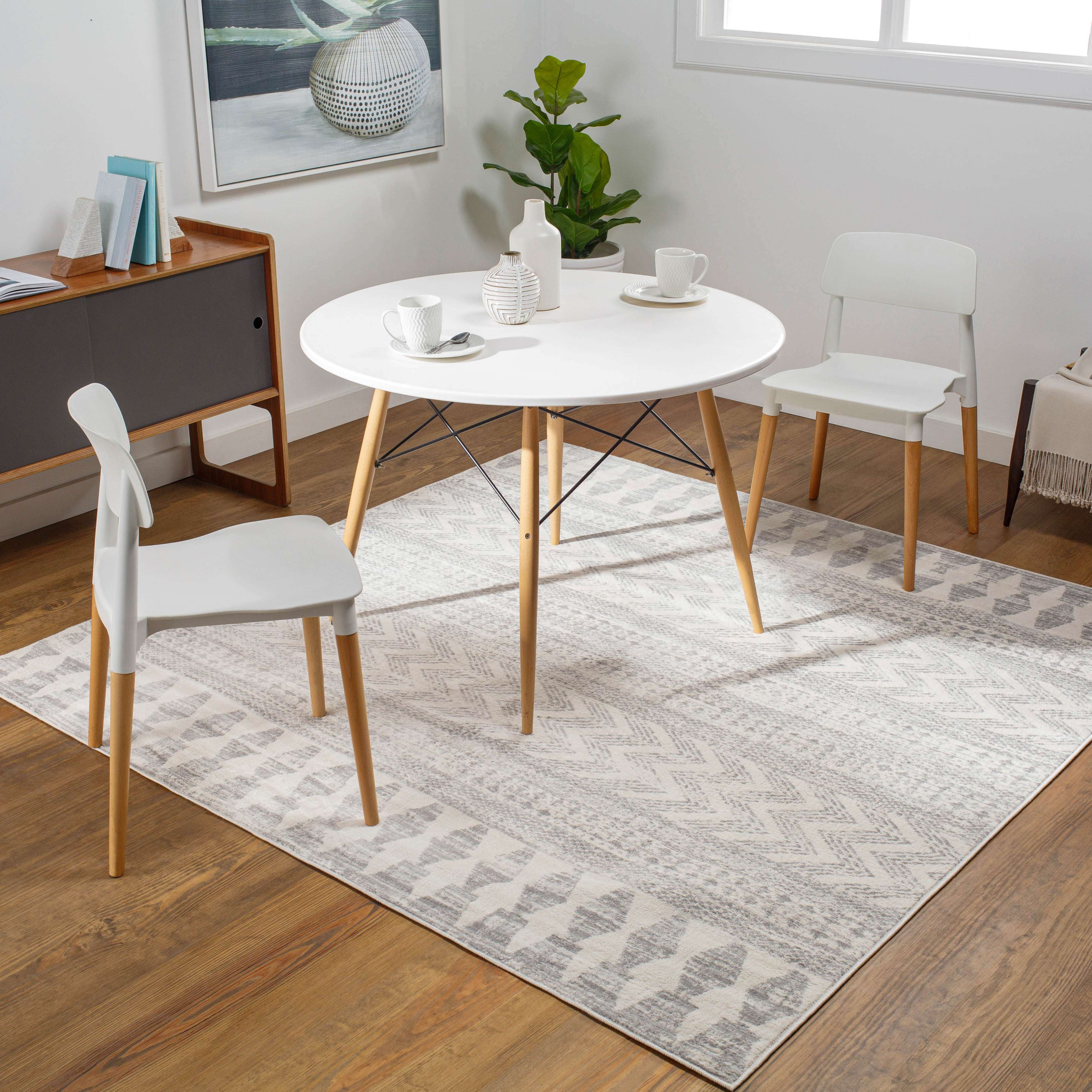 Mark&Day Area Rugs, 8x8 Shepshed Global Gray/Taupe Square Area Rug, Grey Off-White Carpet for ...