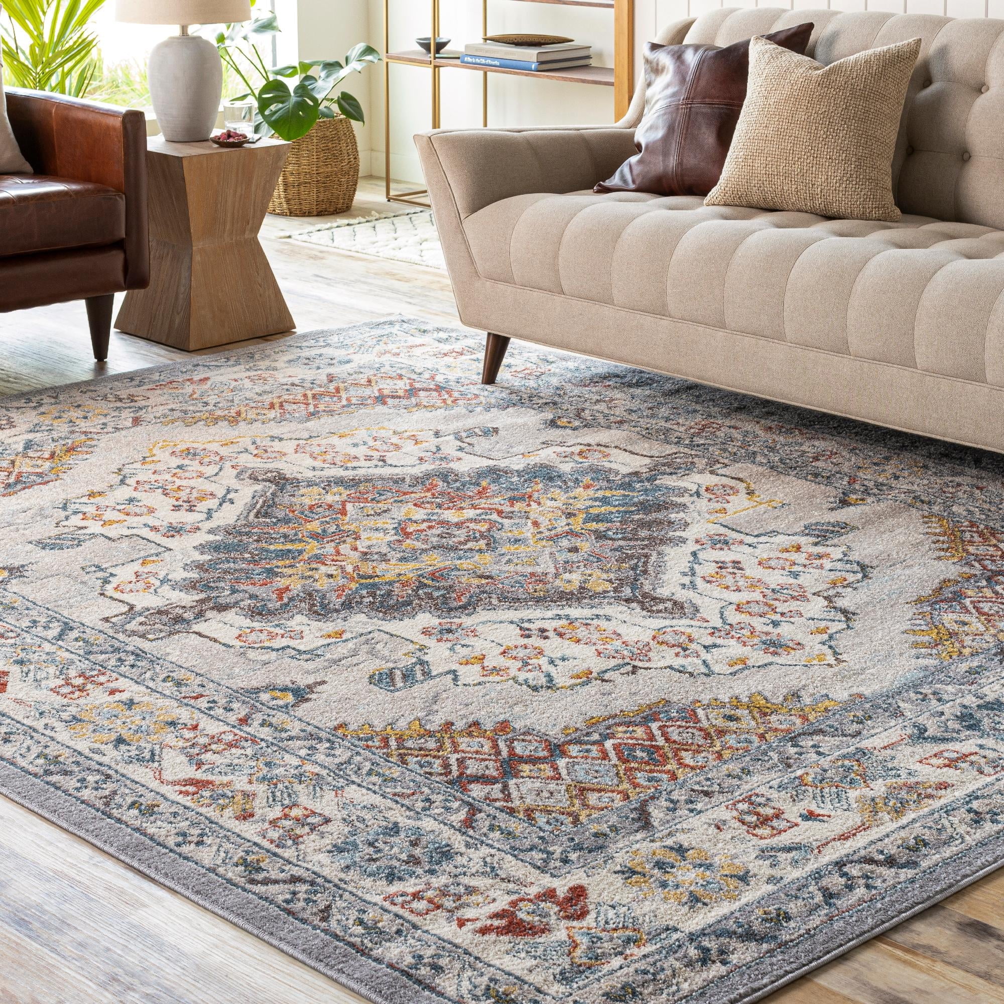 Mark&Day Traditional Gray Square Area Rug, 7'10
