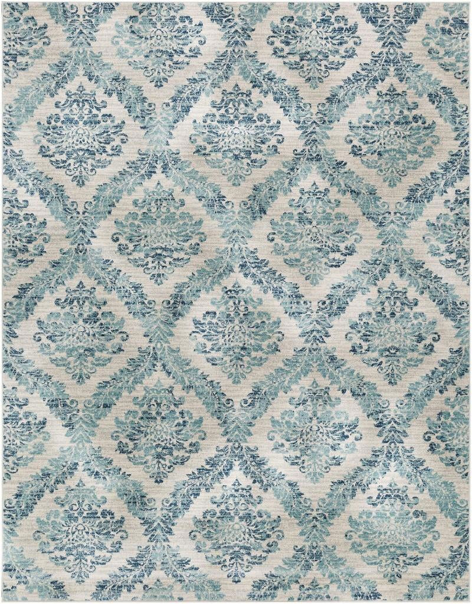 Mark&Day Area Rugs, 9x12 Bellburns Cottage Teal Area Rug (9' x 12'6 ...