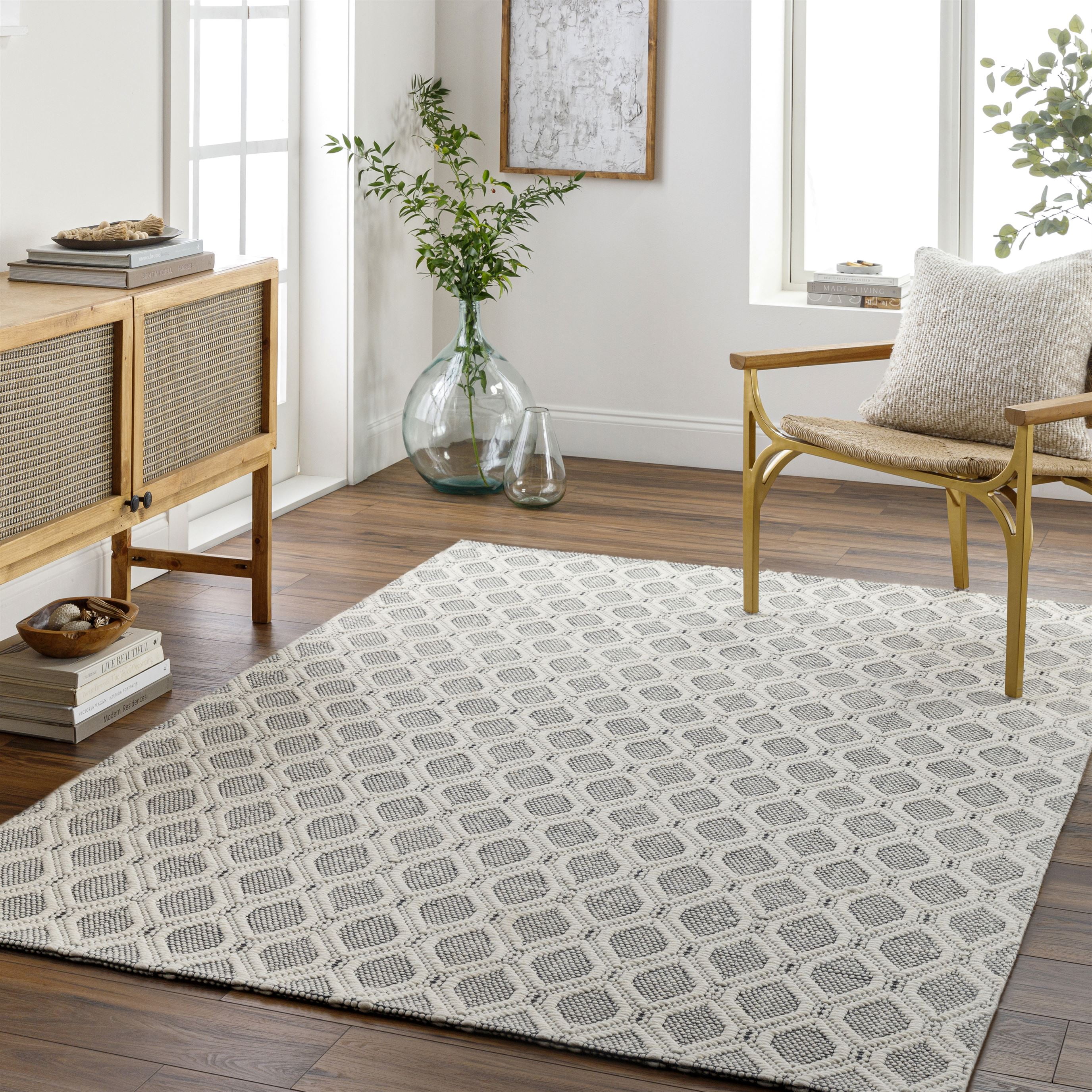 Mark&Day Area Rugs, 9x12 De Witt Modern Charcoal Area Rug (9' x 12 ...