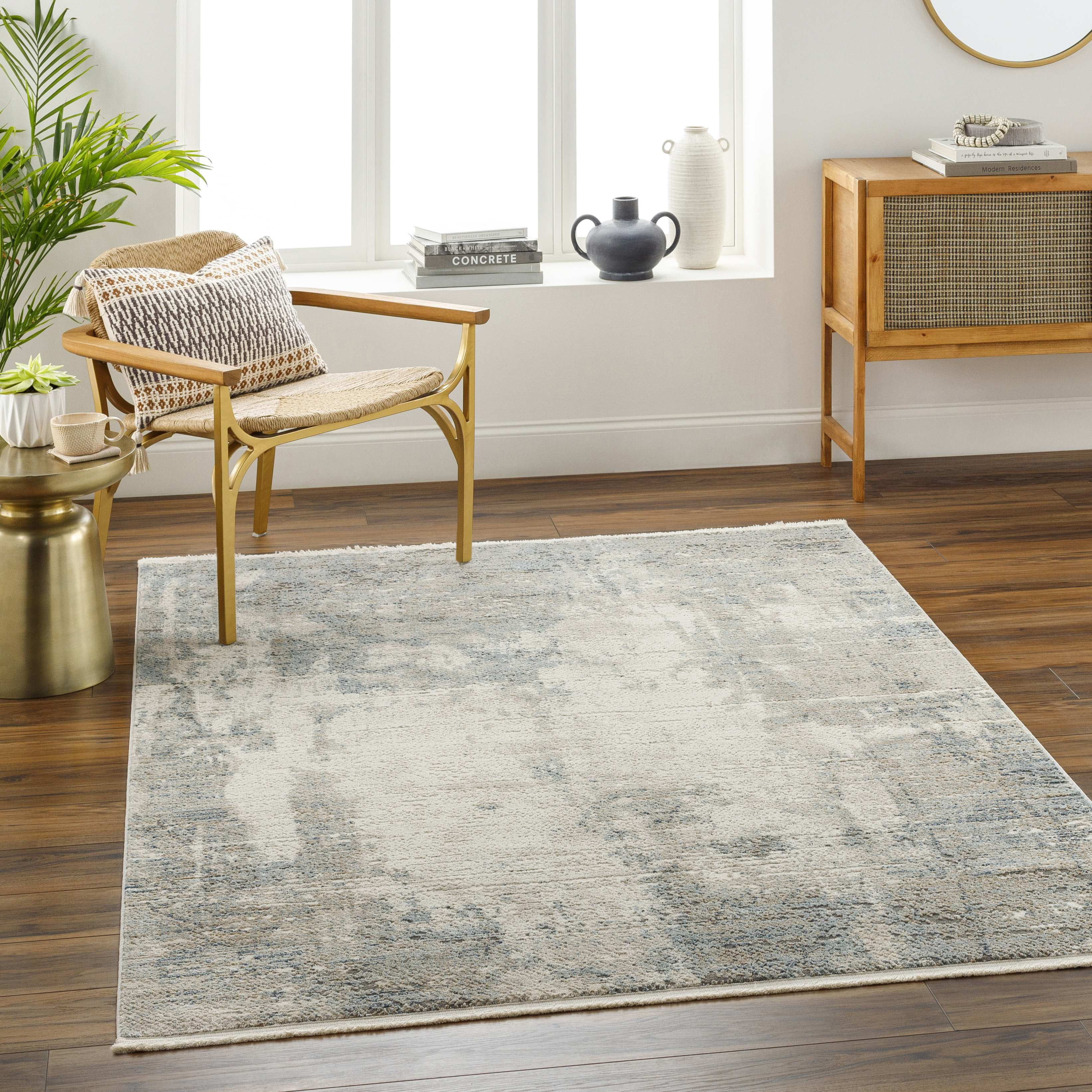 Mark&Day Area Rugs, 9x12 Dorissa Modern Dark Teal/Off-White Area Rug ...