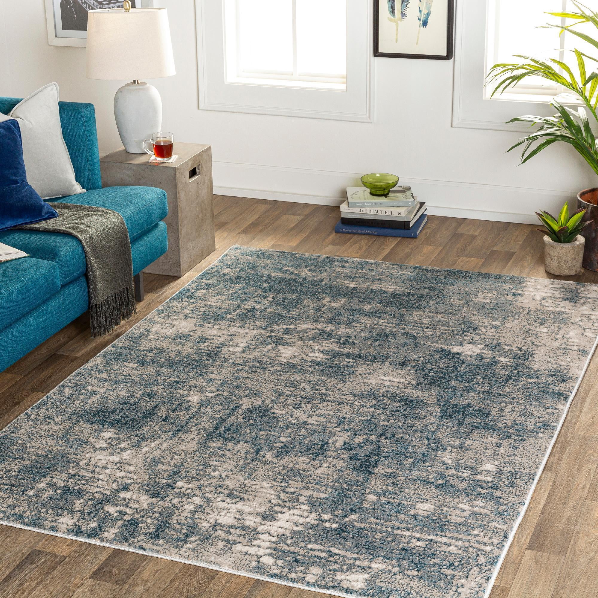 Mark&Day Area Rugs, 9x12 Kampyli Modern Dark Teal Area Rug (8'10" x 12 ...