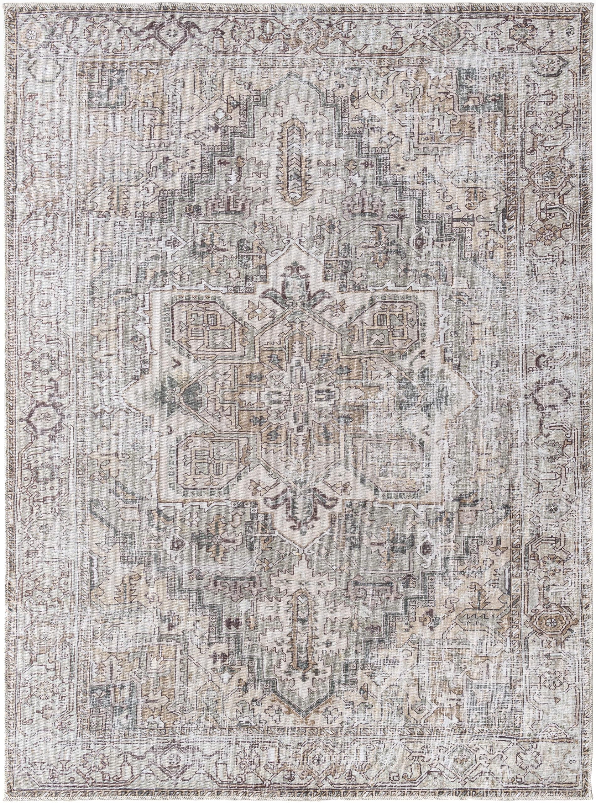 Mark&Day Area Rugs, 9x12 Tamea Traditional Medium Brown/Moss Area Rug ...