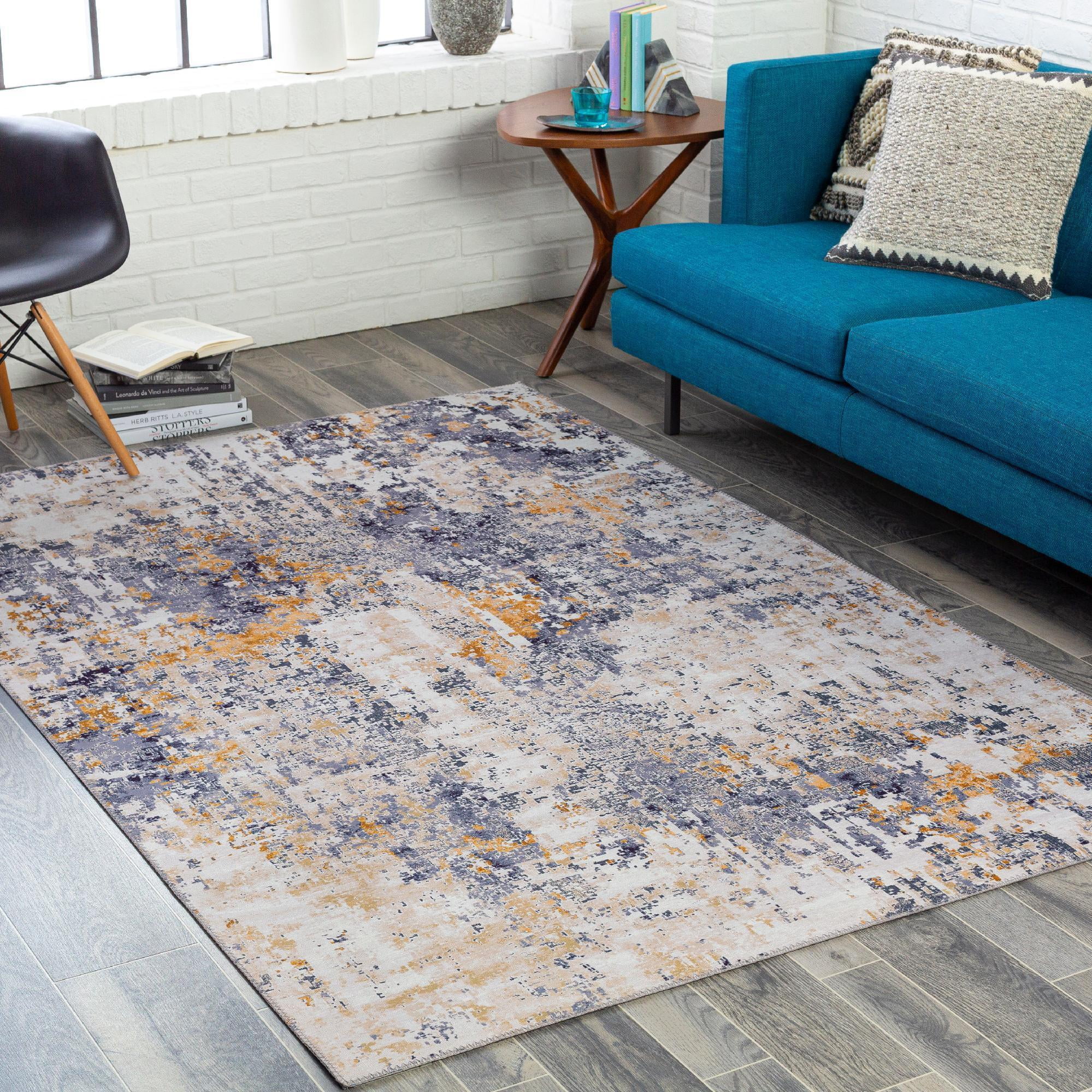 Mark&Day Area Rugs, 9x12 Zittard Modern Cream Area Rug, Cream Purple ...