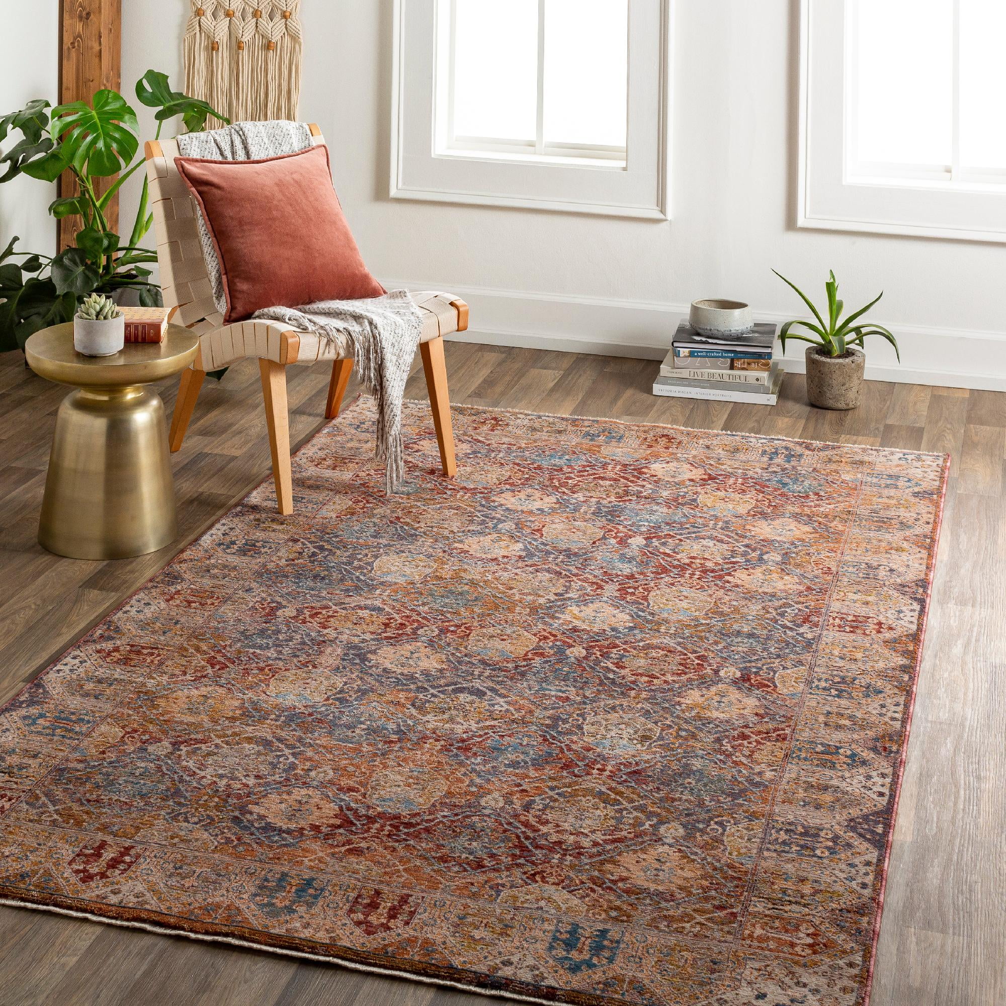 Mark&Day Area Rugs, 9x13 Trapeza Traditional Burgundy Area Rug, Red ...