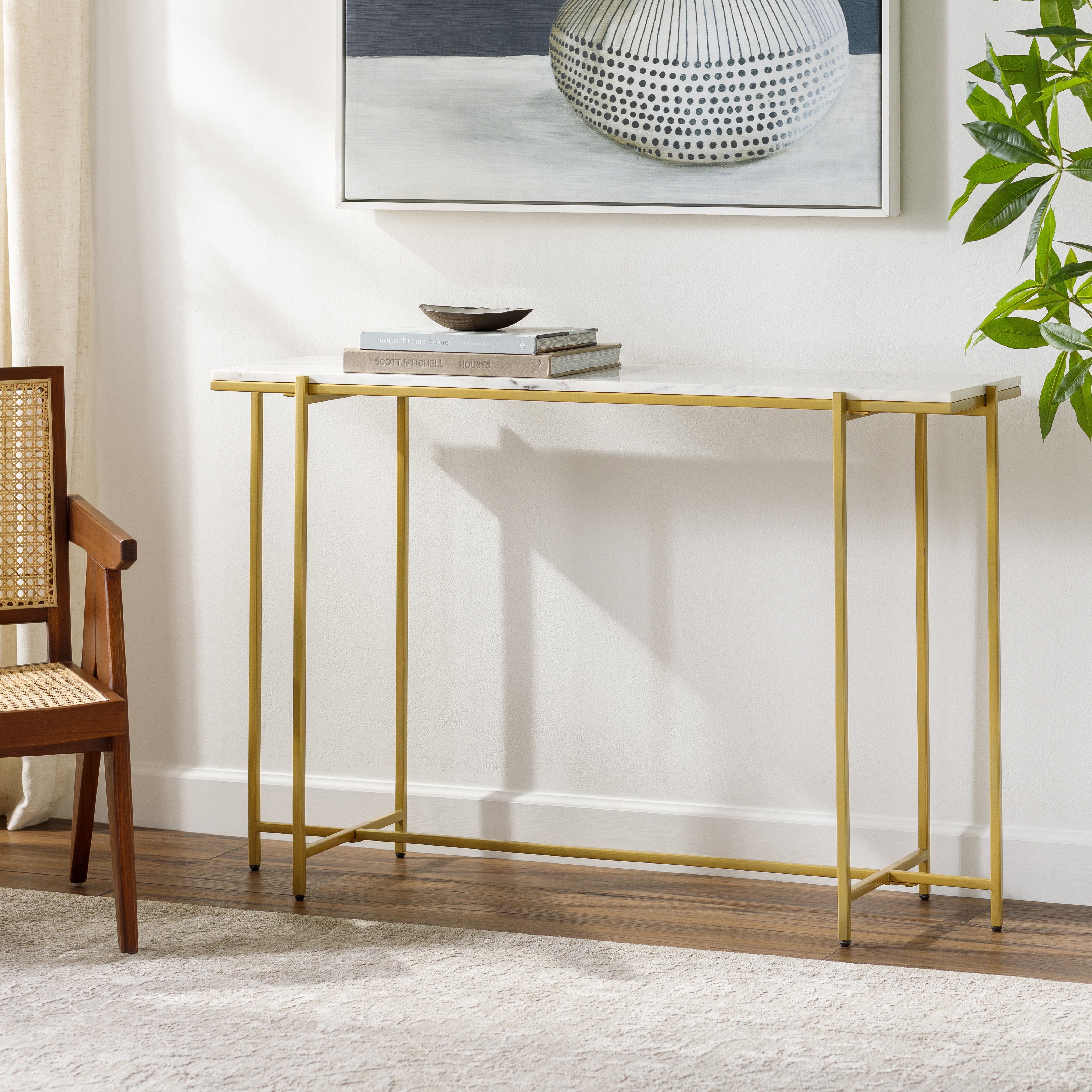 Mark&Day Console Table, Goldegg Gold Entryway Hallway Side Tables ...