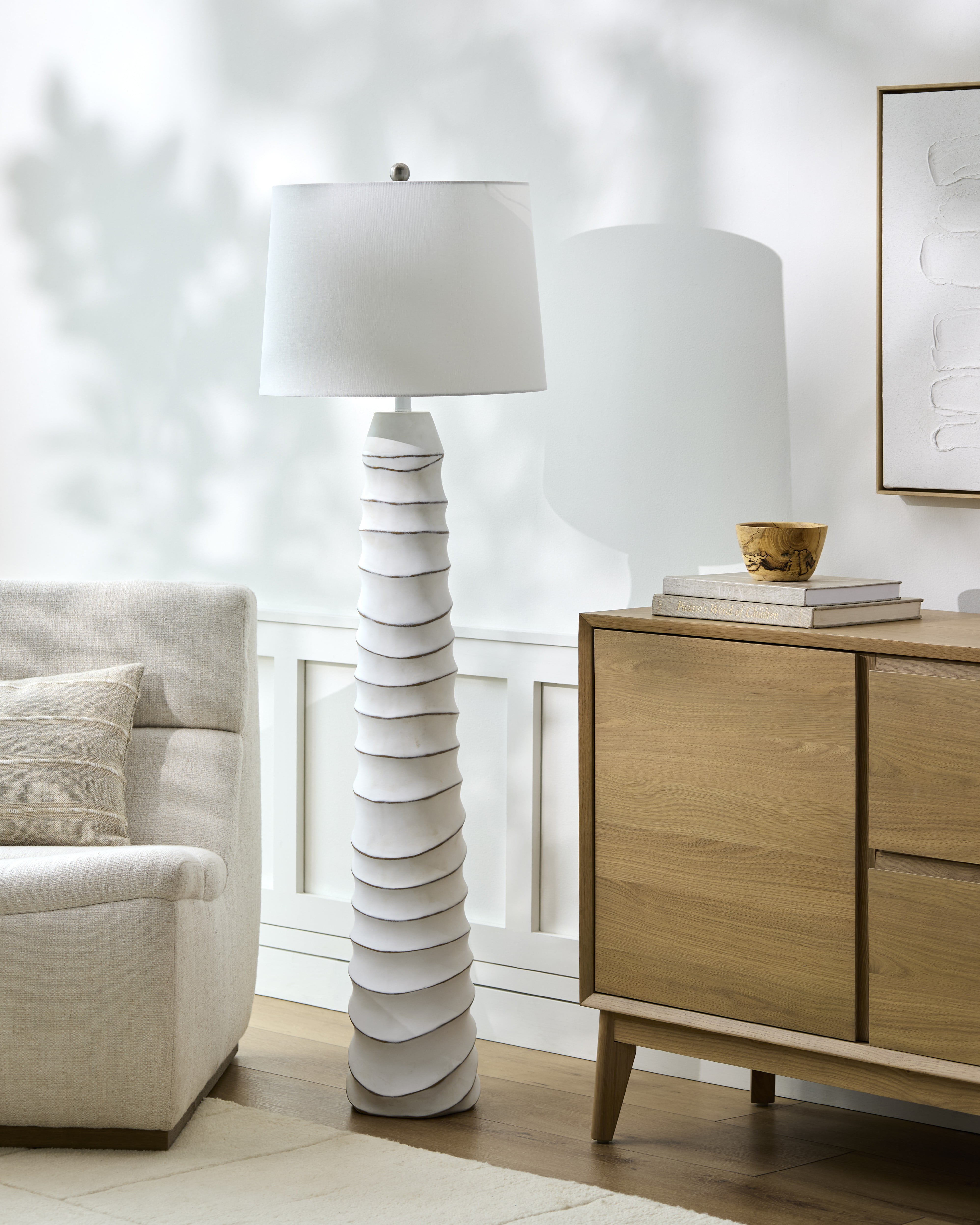 Mark&Day Floor Lamps, Averill Traditional White Floor Lamp for Living ...