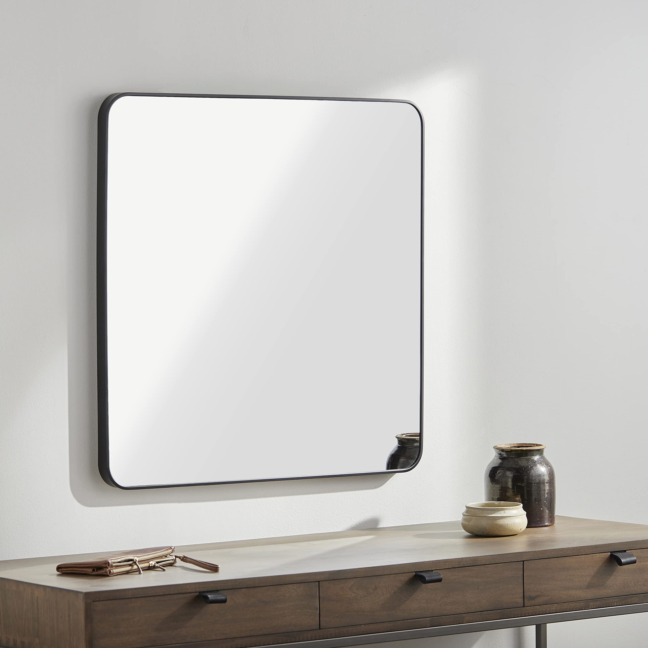 Mark&Day Mirrors, Louvenia Modern Square Wall Mirror for Living Room ...