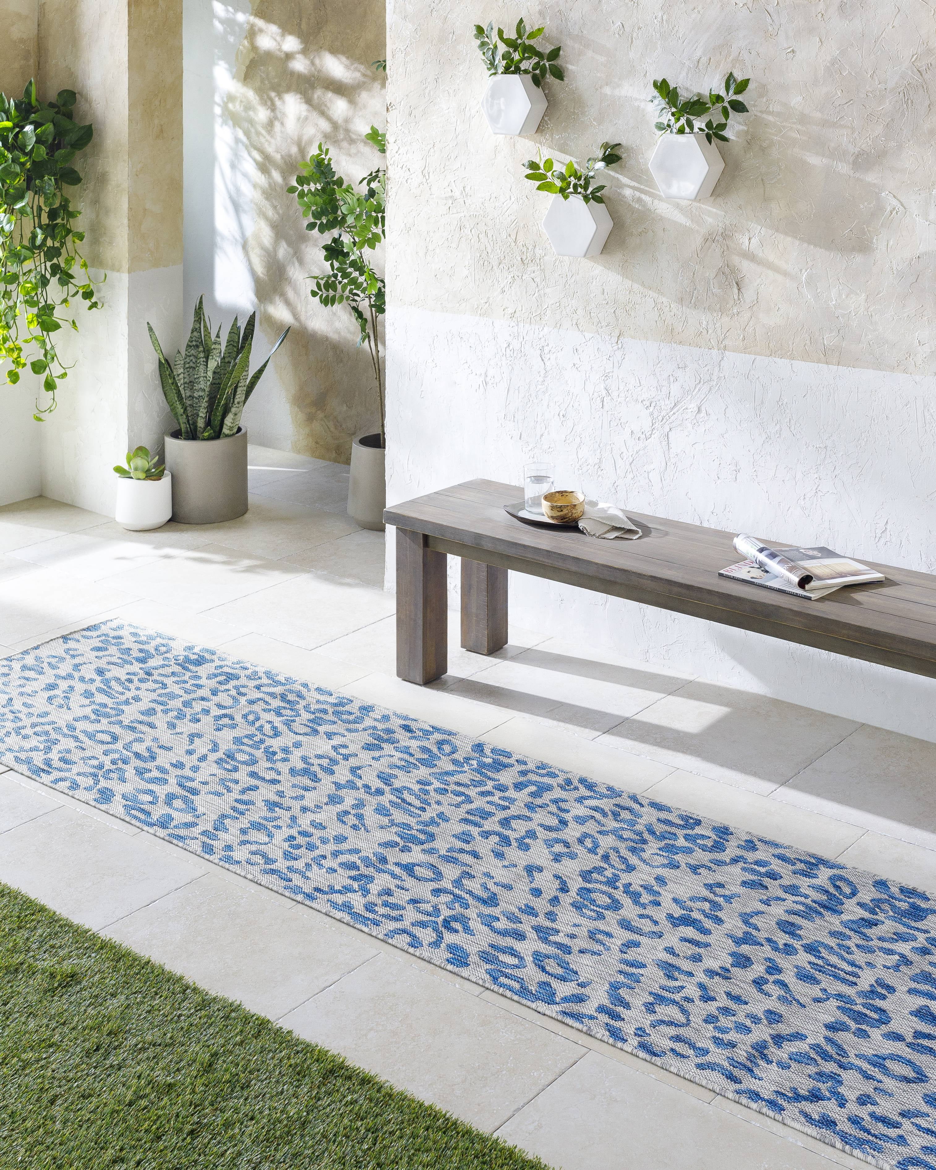 Mark&Day Outdoor Rugs, 3x10 Alem Modern Indoor/Outdoor Navy Runner Area ...