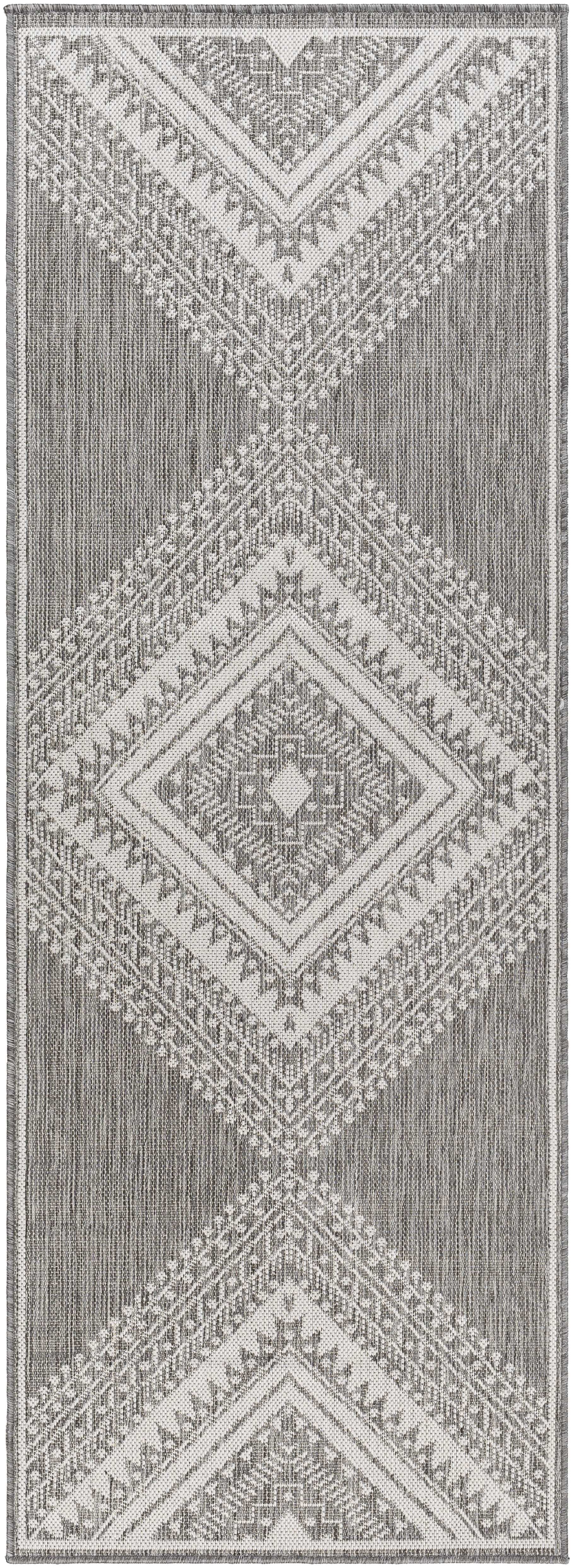 Mark&Day Outdoor Rugs, 3x7 Stuart Global Indoor/Outdoor Dark Gray ...