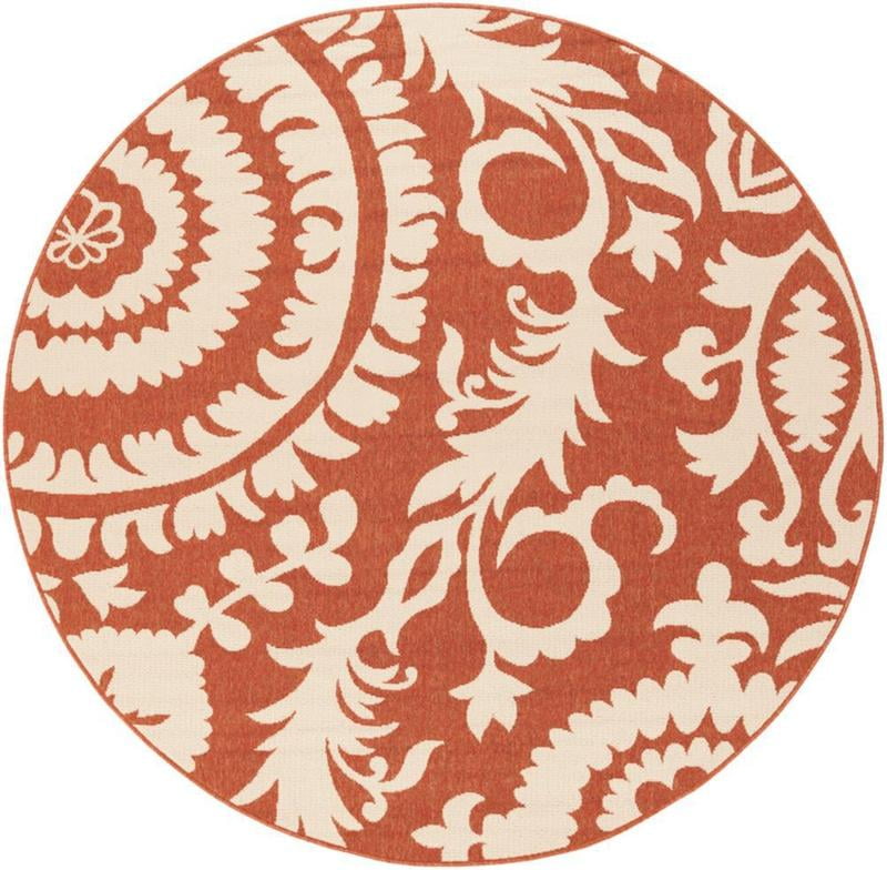 Mark&Day Outdoor Rugs, 5ft Round Nancy Cottage Indoor/Outdoor Rust Area ...