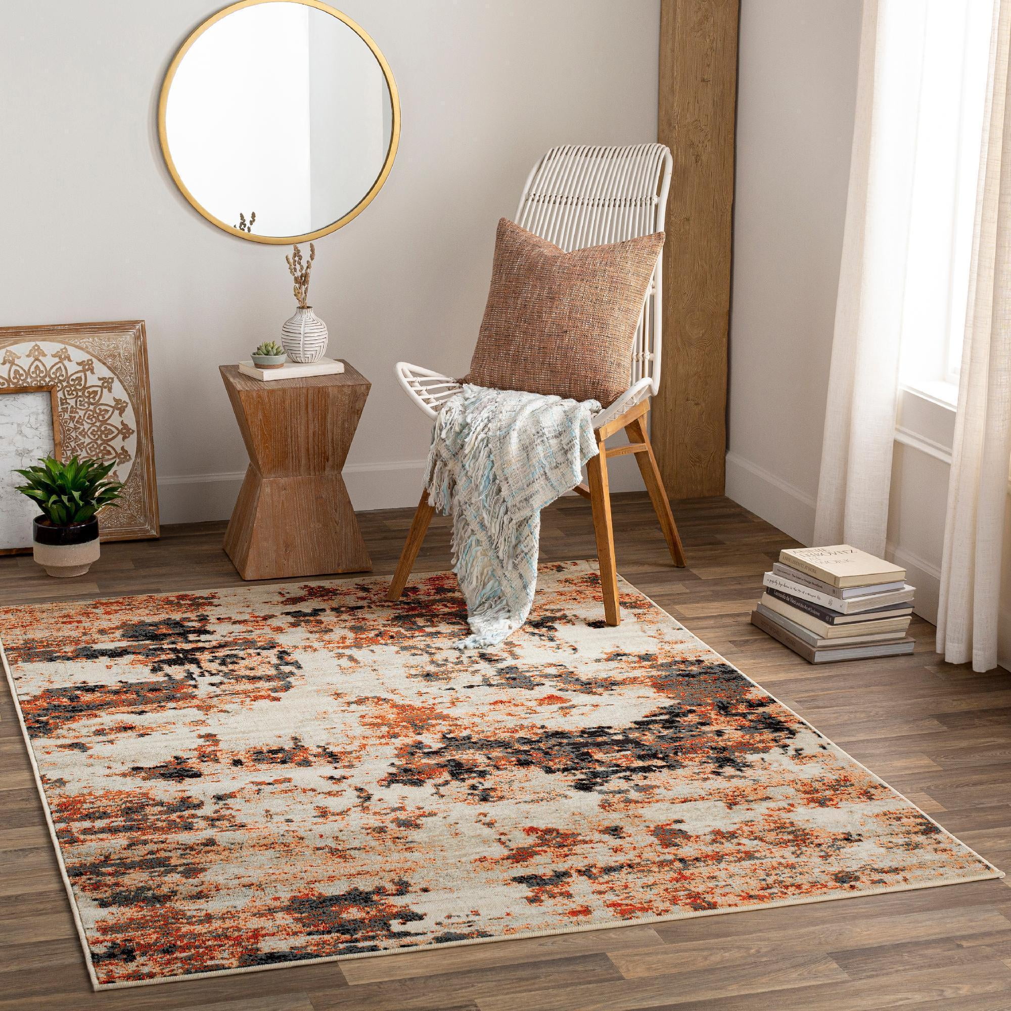 Mark&Day Outdoor Rugs, 5x7 Burns Harbor Modern Indoor/Outdoor Rust ...