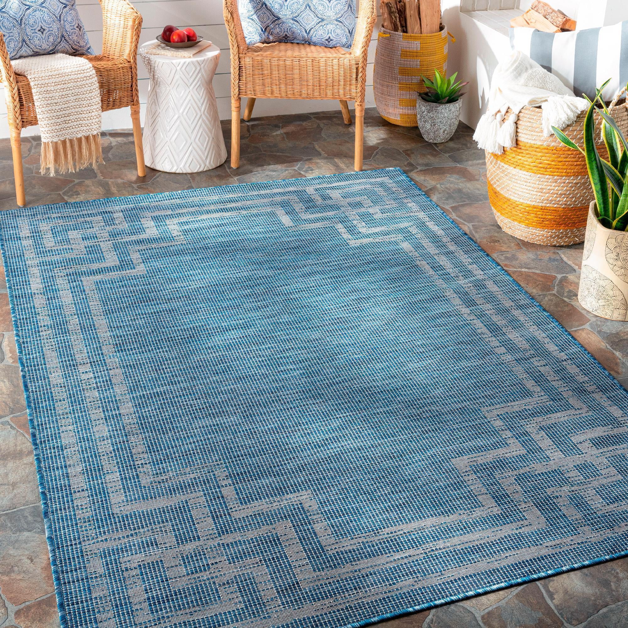 Mark&Day Outdoor Rugs, 5x7 Calslagen Traditional Indoor/Outdoor Navy ...