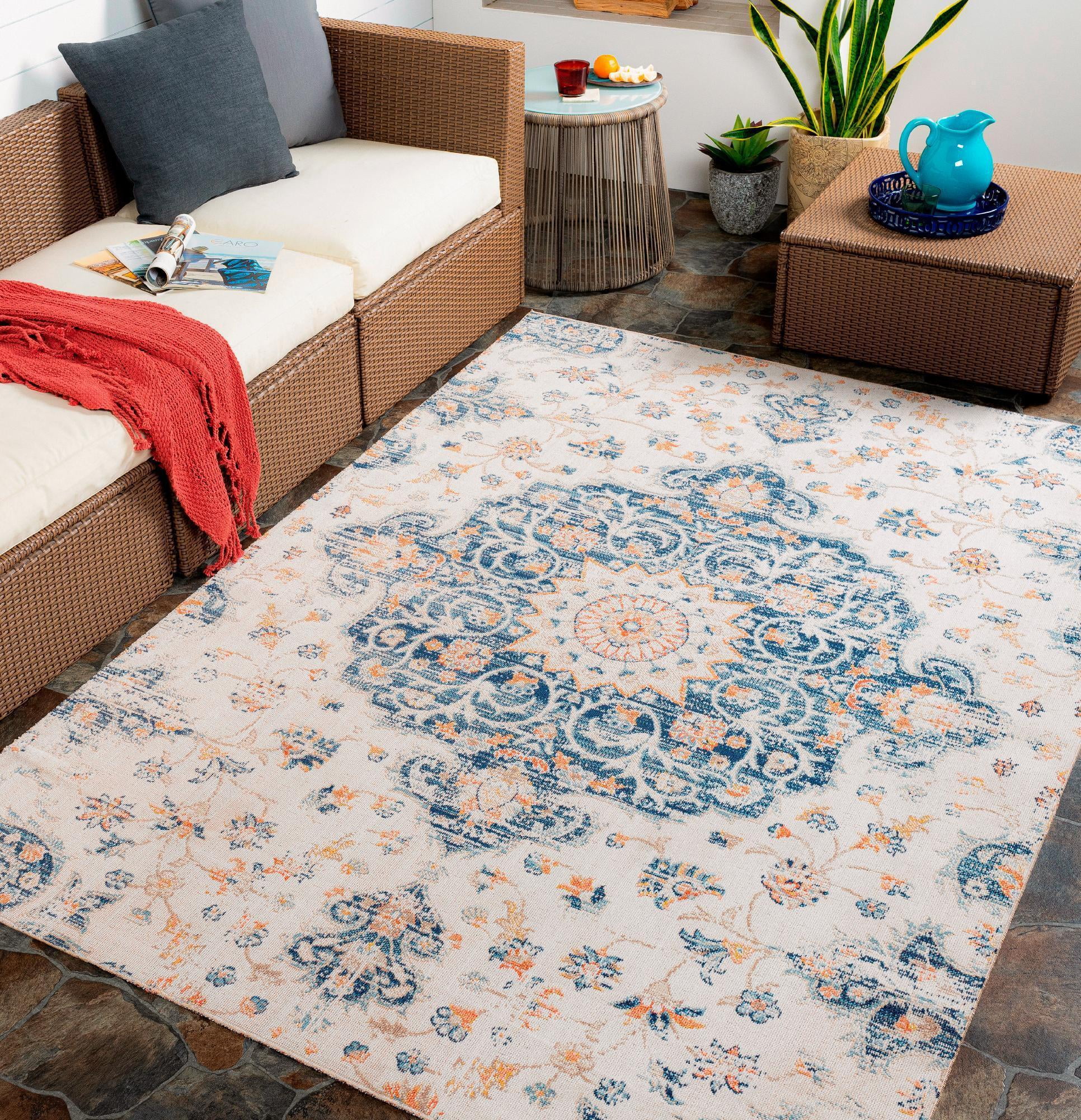 Mark&Day Outdoor Rugs, 5x7 Campbell Hill Traditional Indoor/Outdoor ...