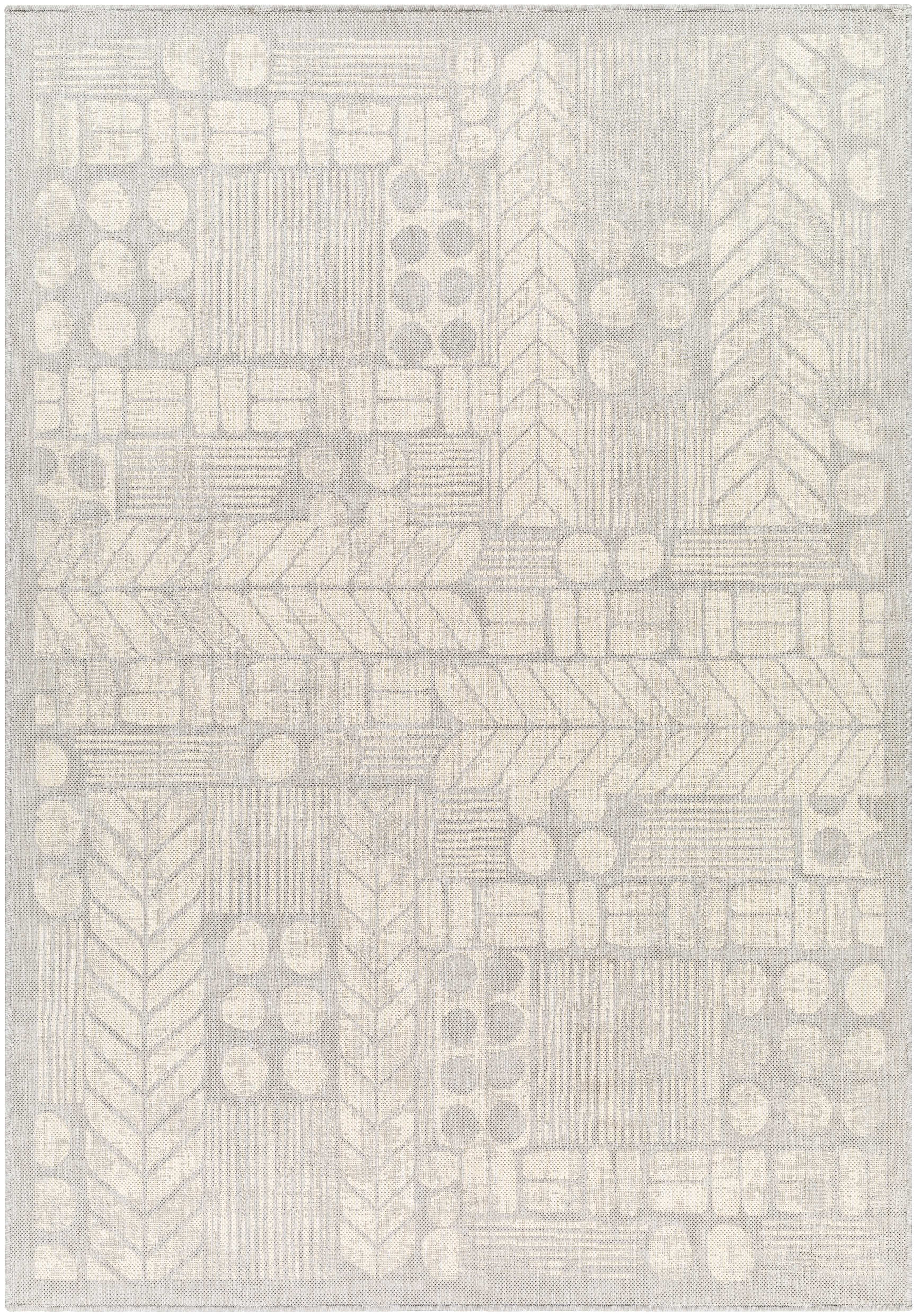 Mark&Day Outdoor Rugs, 5x7 Obie Modern Indoor/Outdoor Light Gray/Cream ...