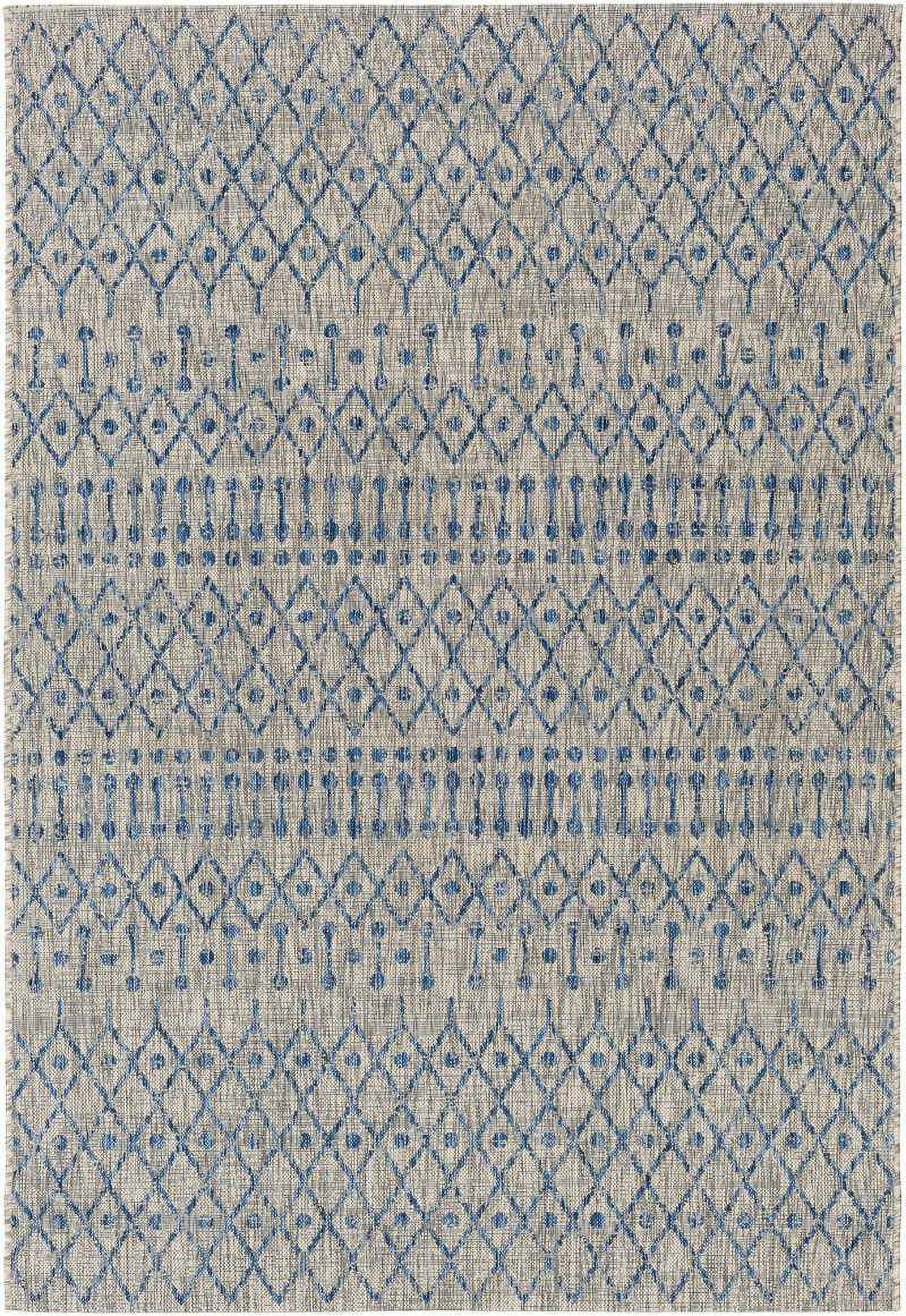 Mark&Day Outdoor Rugs, 5x7 Wijns Global Indoor/Outdoor Denim Area Rug ...