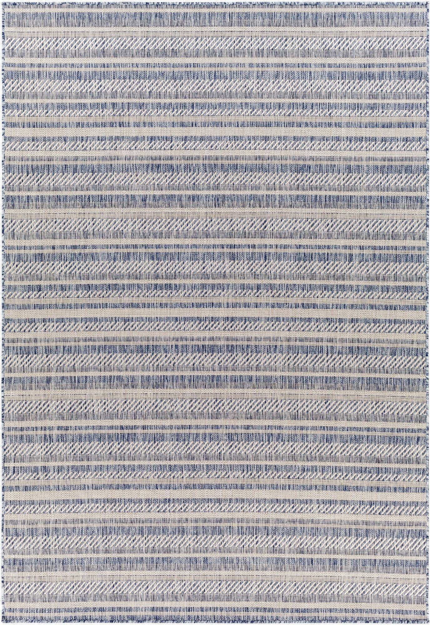 Mark&Day Outdoor Area Rugs, 6x6 Pau Global Indoor/Outdoor Dark Blue ...
