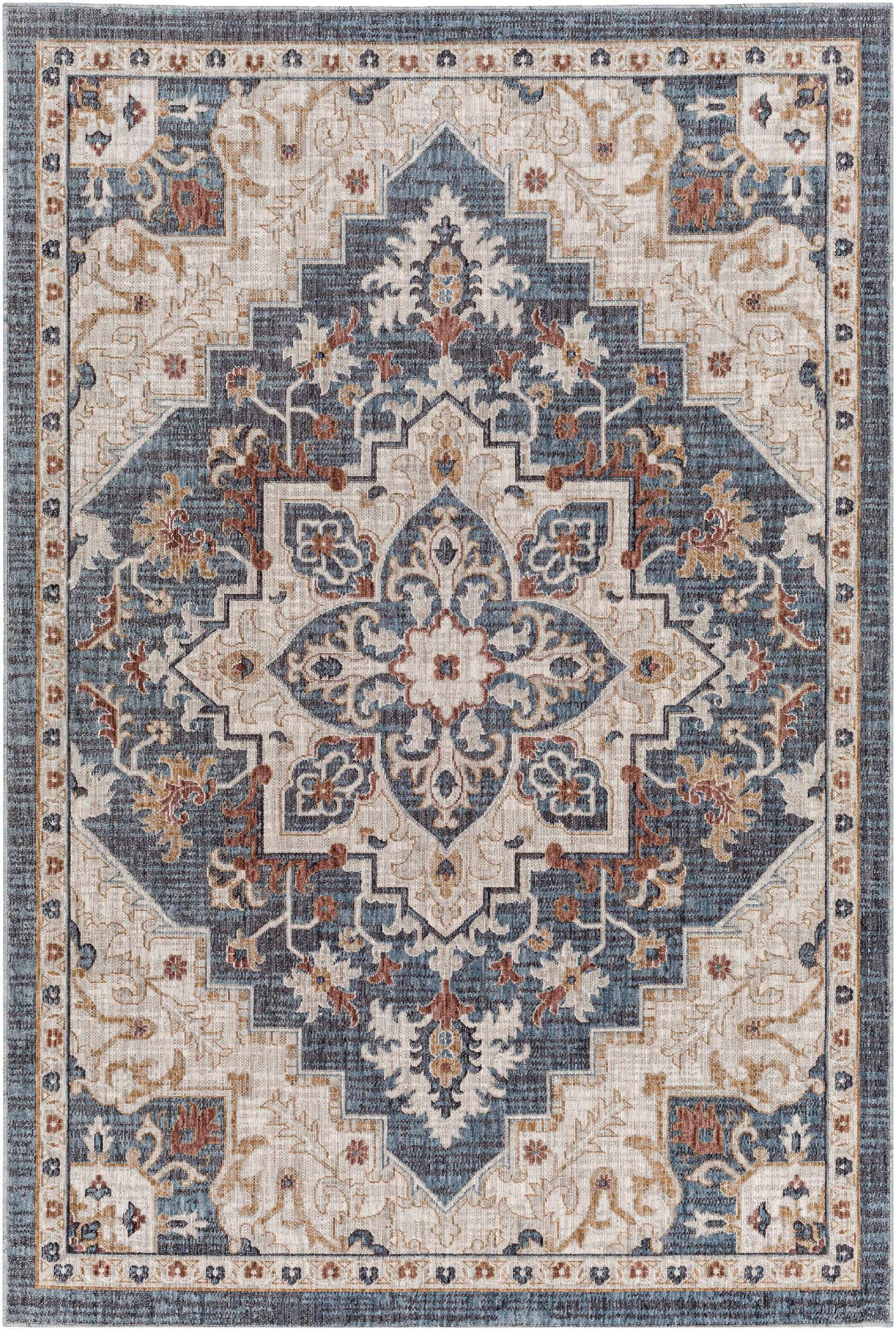 Mark&Day Outdoor Rugs, 6x9 Morrowville Traditional Indoor/Outdoor Denim ...