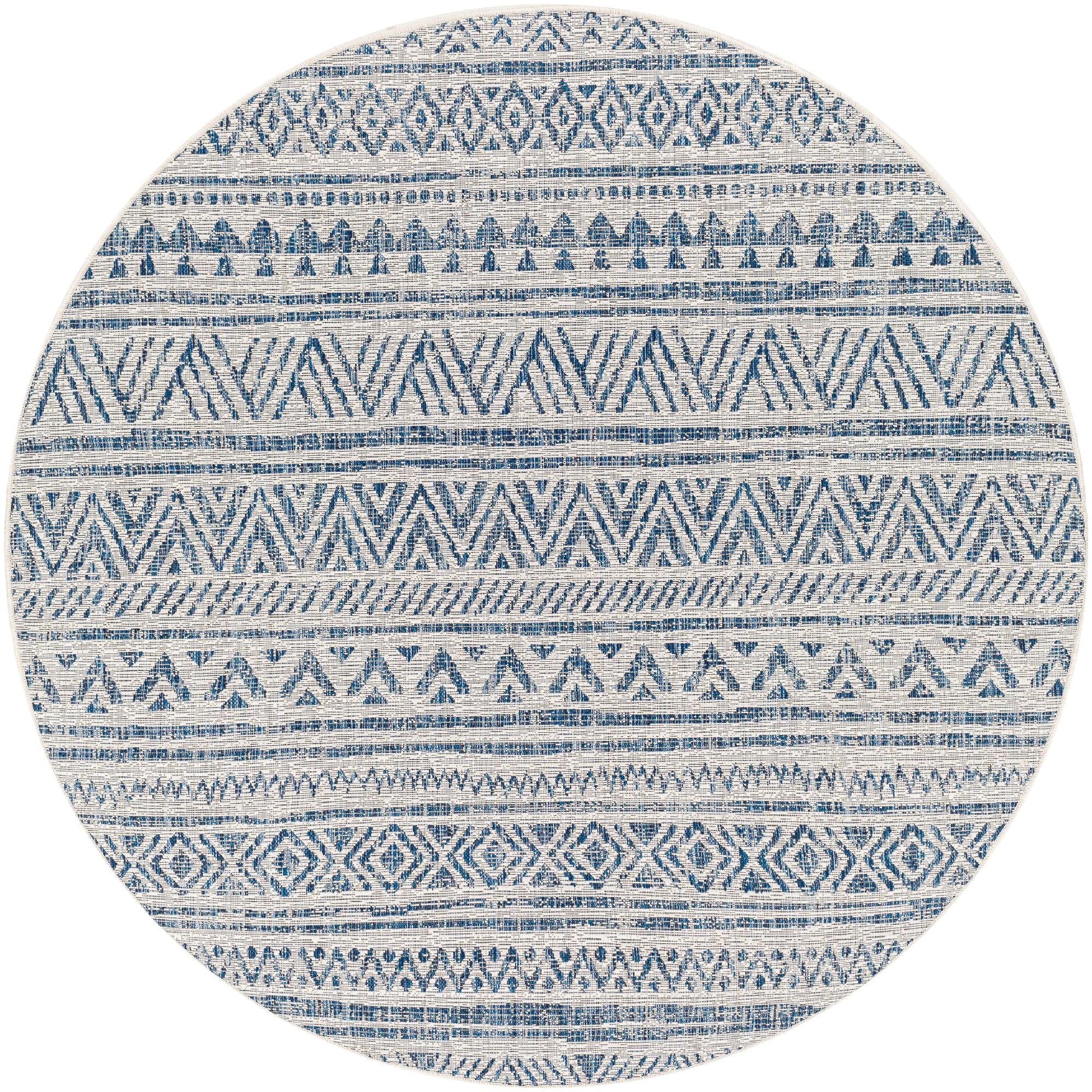 Mark&Day Outdoor Area Rugs, 7ft Round Elodie Global Indoor/Outdoor ...