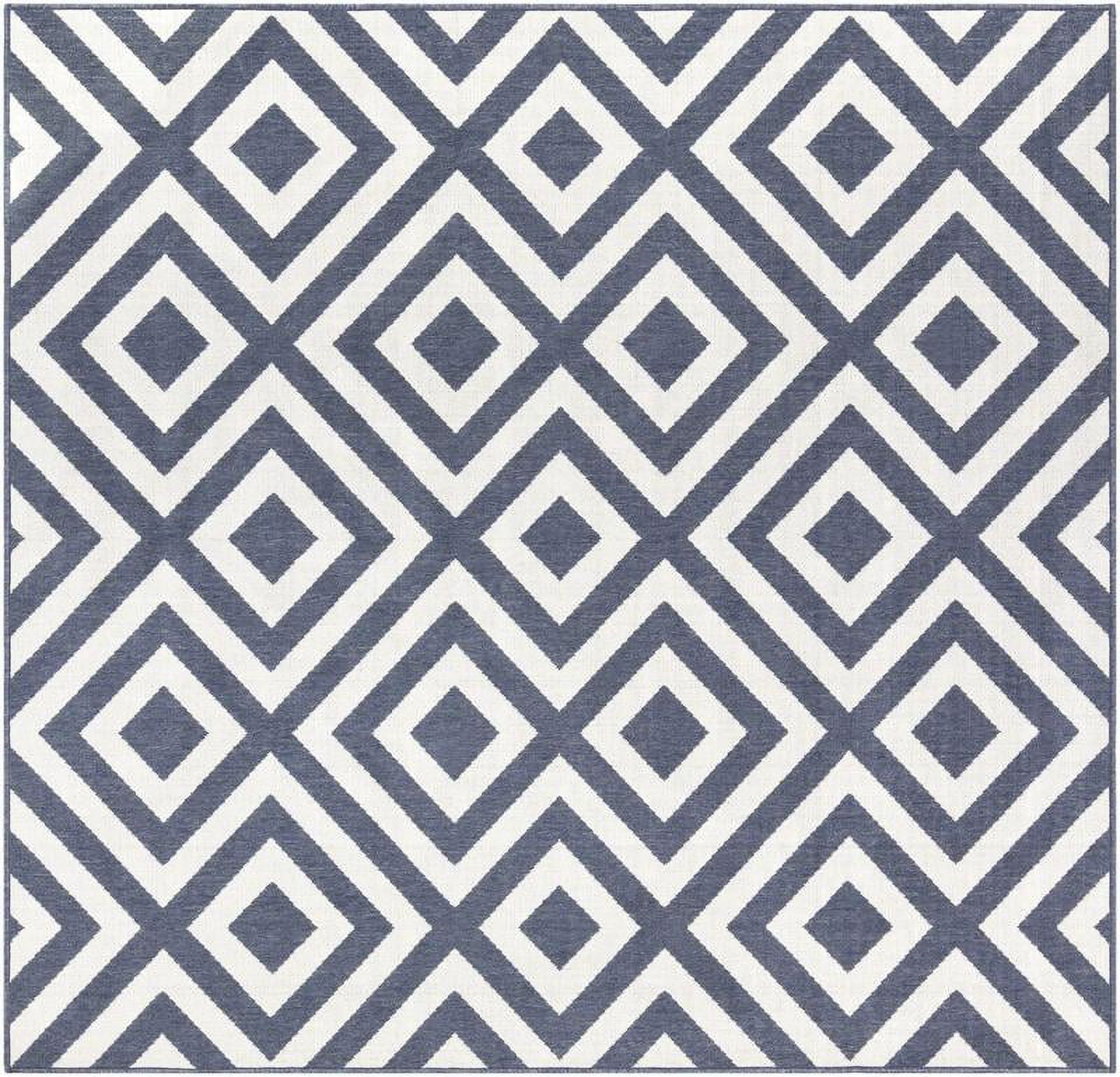 Mark&Day Outdoor Area Rugs, 7x7 Maya Modern Indoor/Outdoor Charcoal ...