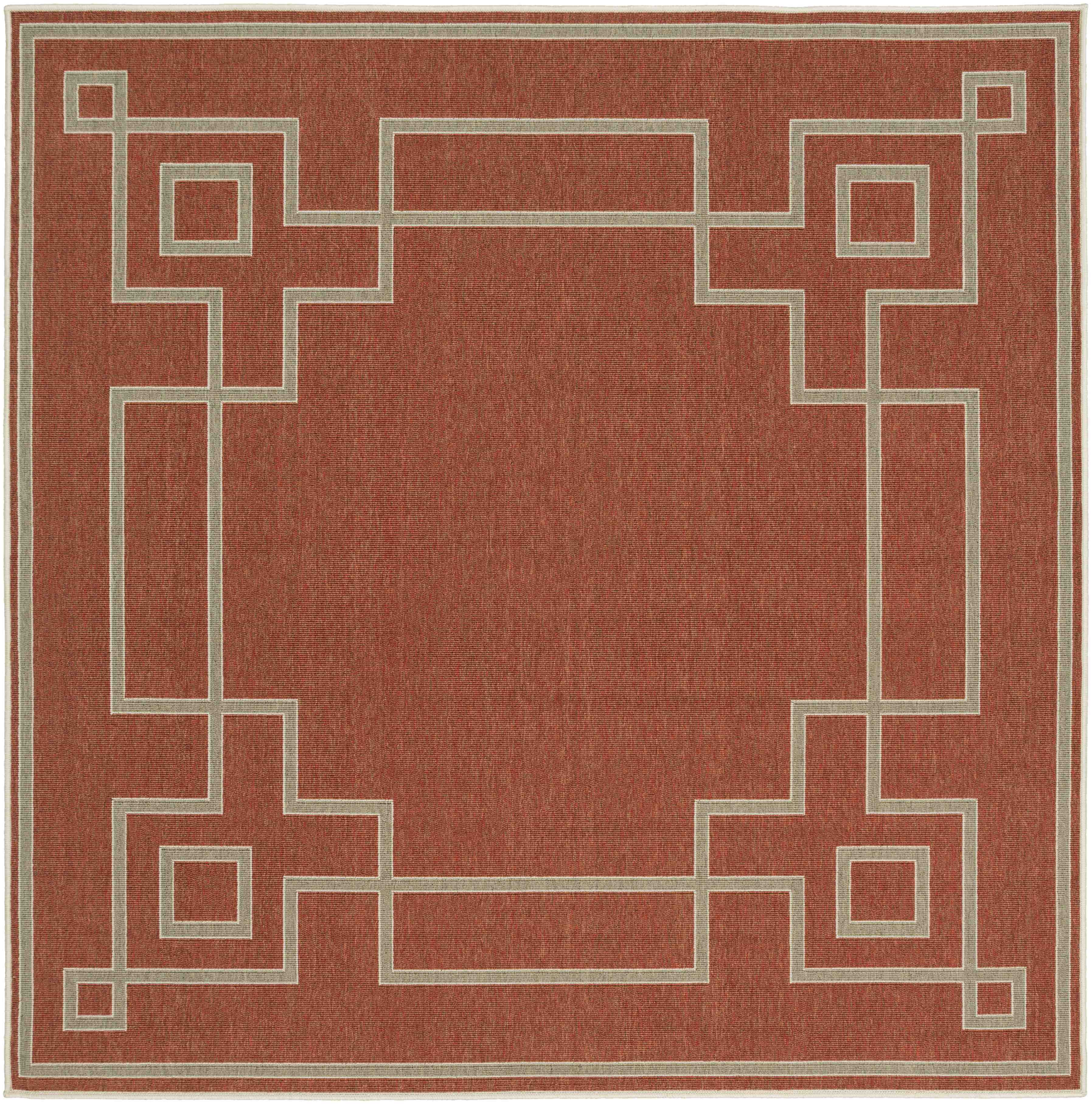 Mark&Day Outdoor Rugs, 7x7 Natalie Cottage Indoor/Outdoor Rust Square ...