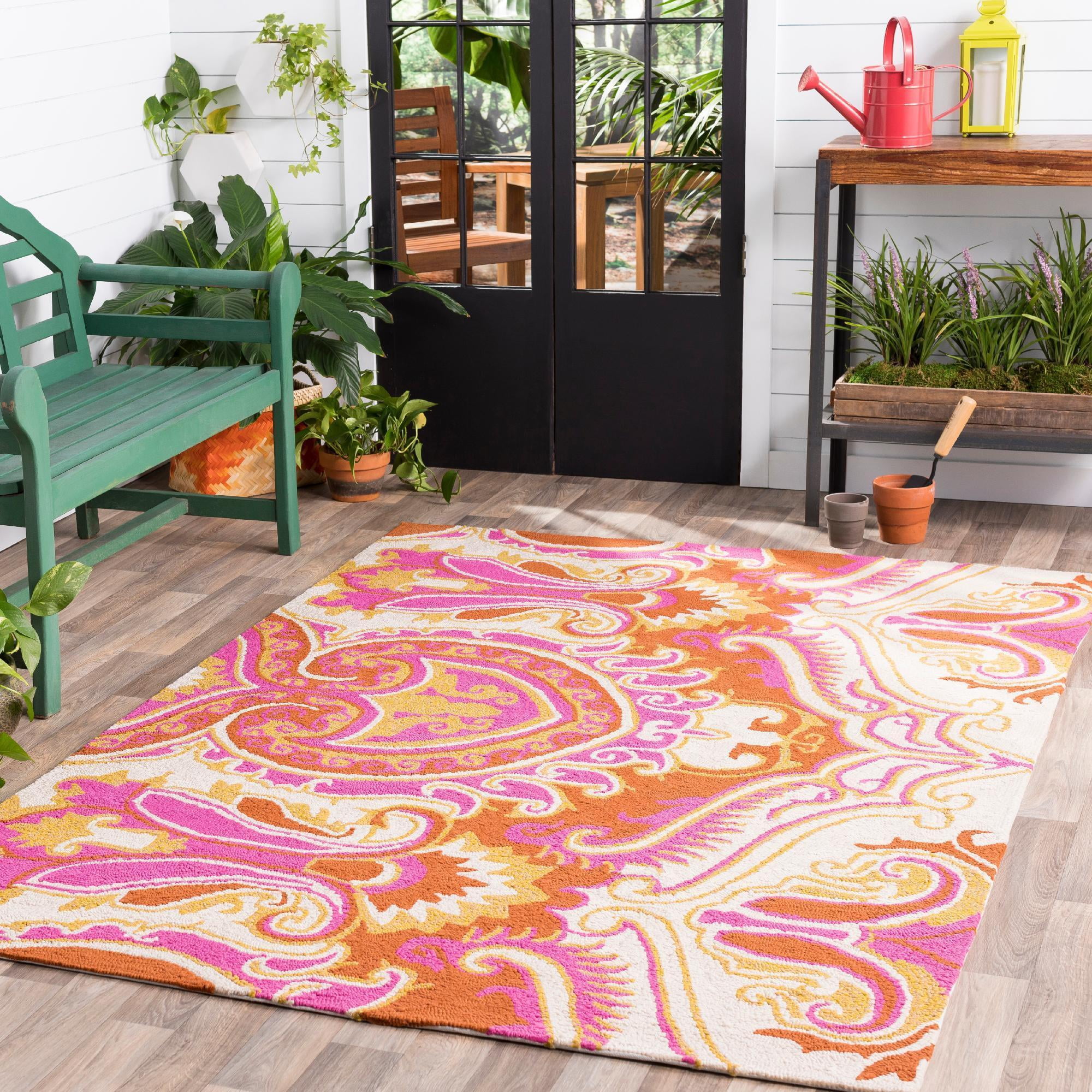 Mark&Day Outdoor Area Rugs, 8x10 Dorking Global Indoor/Outdoor Bright ...
