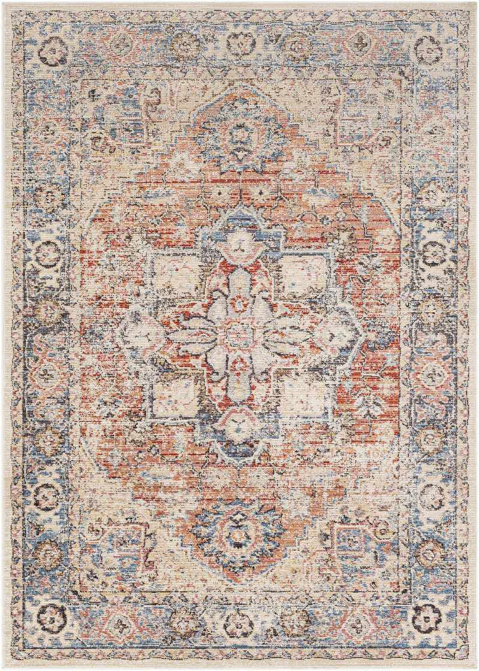 Mark&Day 8x10 Grazen Traditional Bright Orange Indoor/Outdoor Area Rug ...