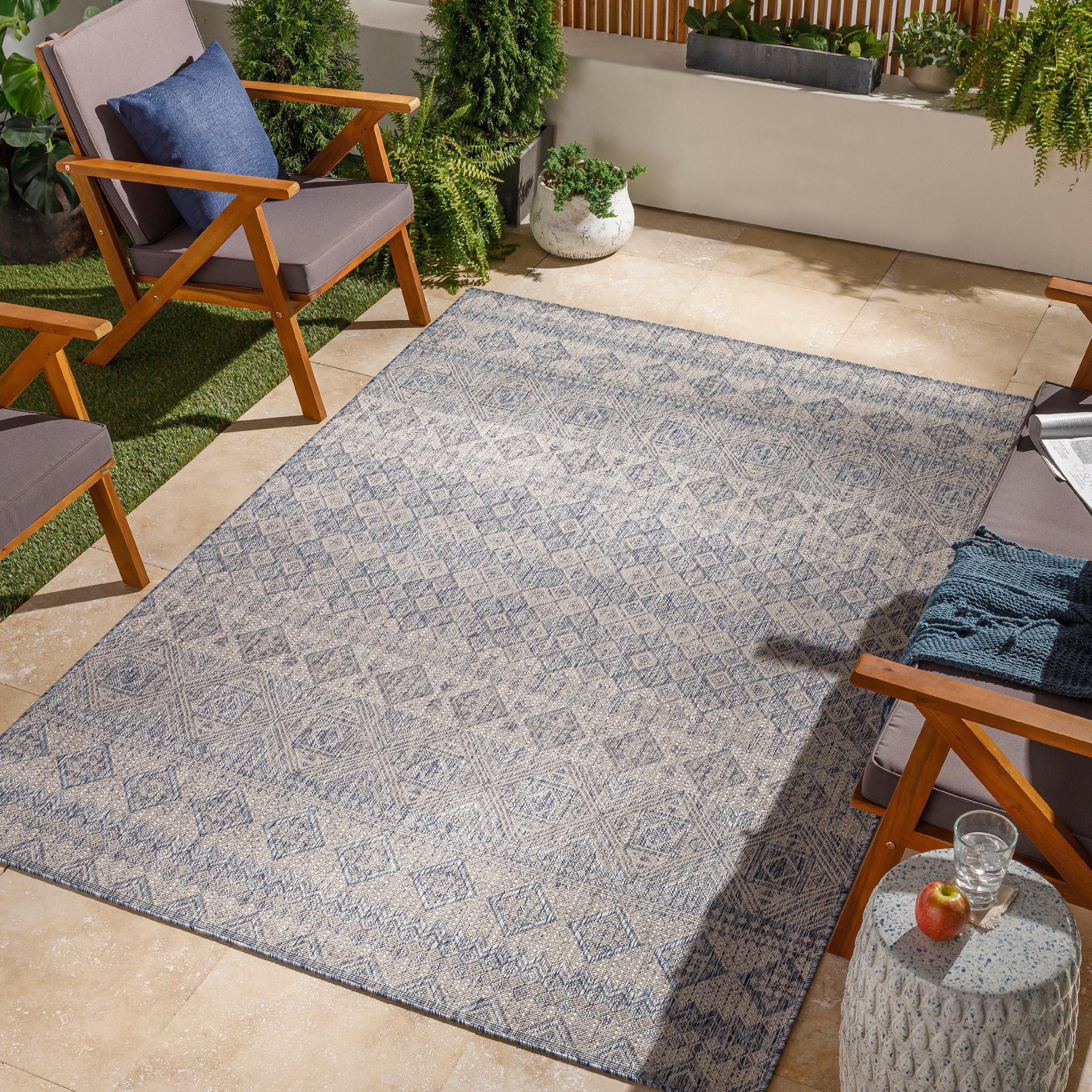 Mark&Day Outdoor Area Rugs, 8x10 Kellerton Global Indoor/Outdoor Dark ...